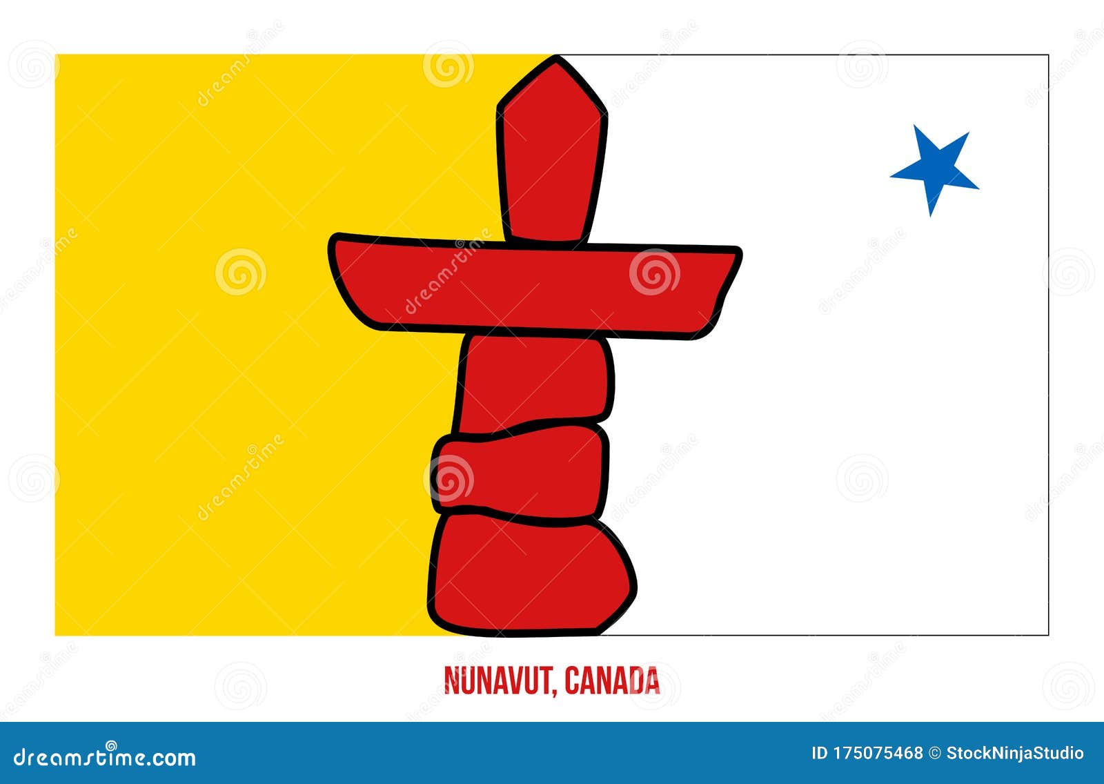 Nunavut Flag Vector Illustration on White Background. Territory Flag of ...