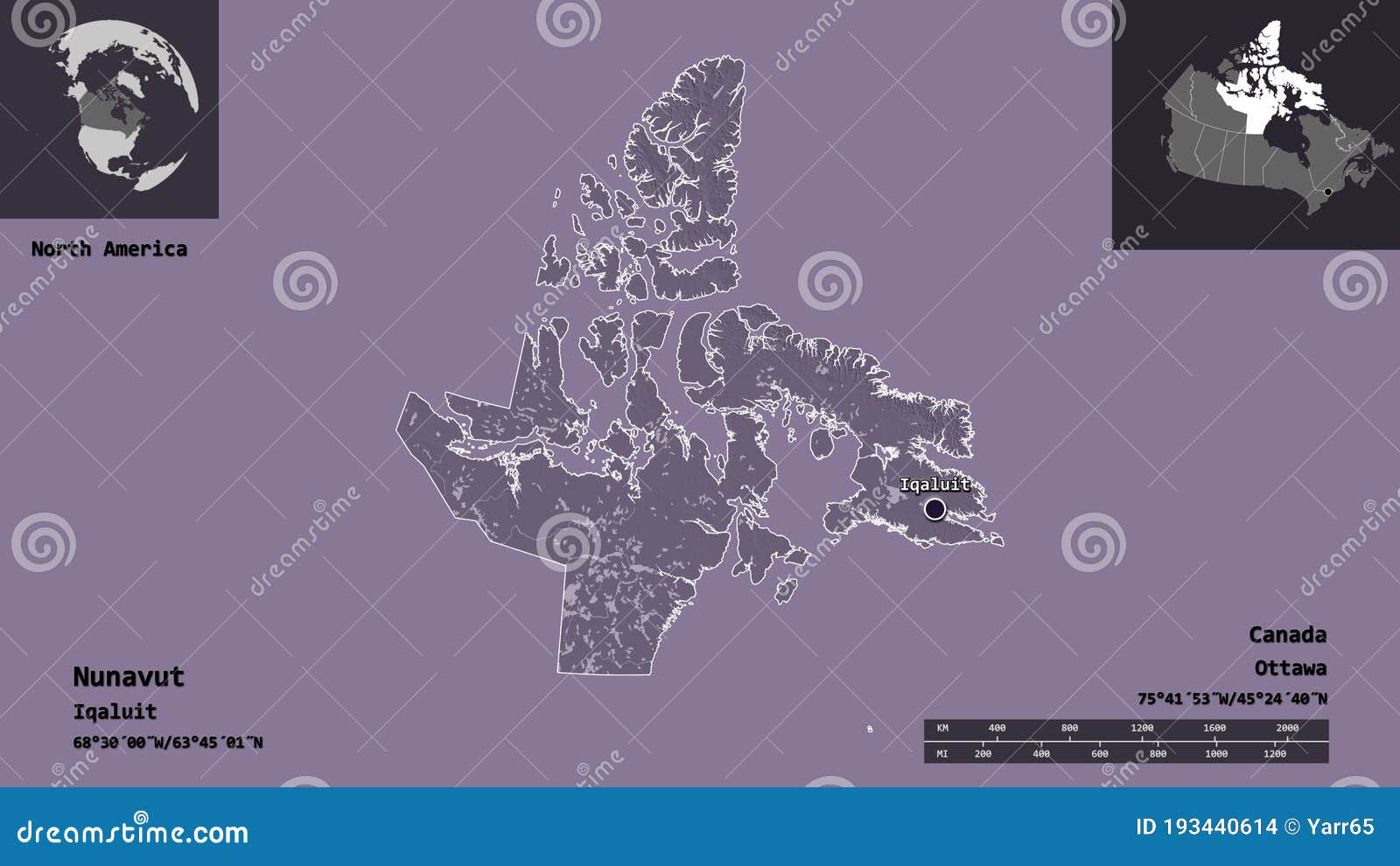 Nunavut, Territory of Canada,. Previews. Administrative Stock ...