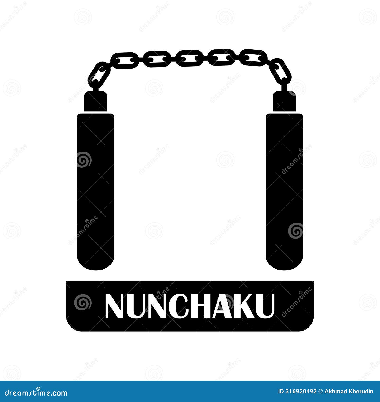 Nunchaku icon stock vector. Illustration of black, attack - 316920492