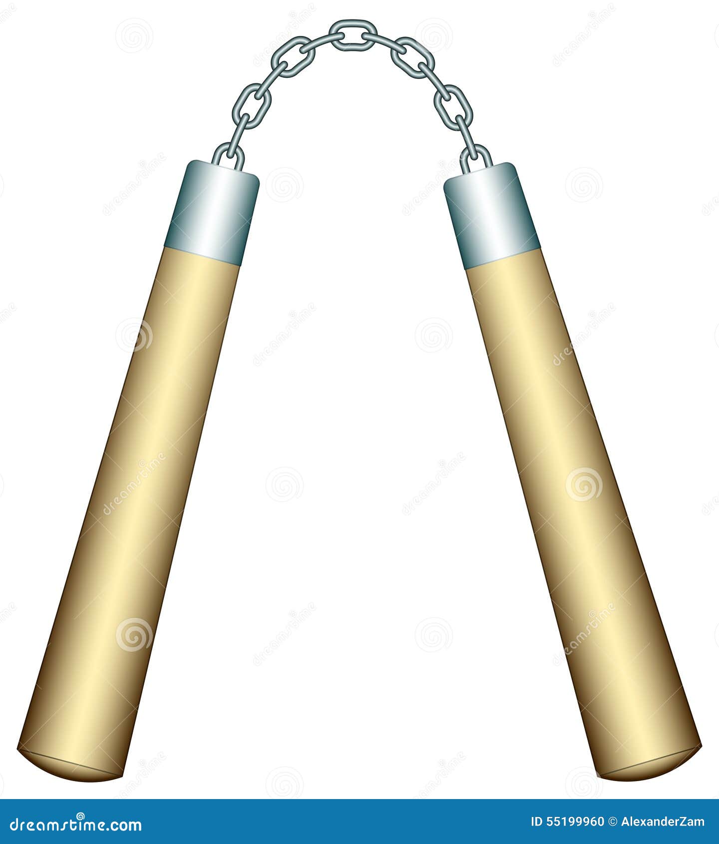 Nunchaku stock vector. Illustration of join, combat, flail - 55199960