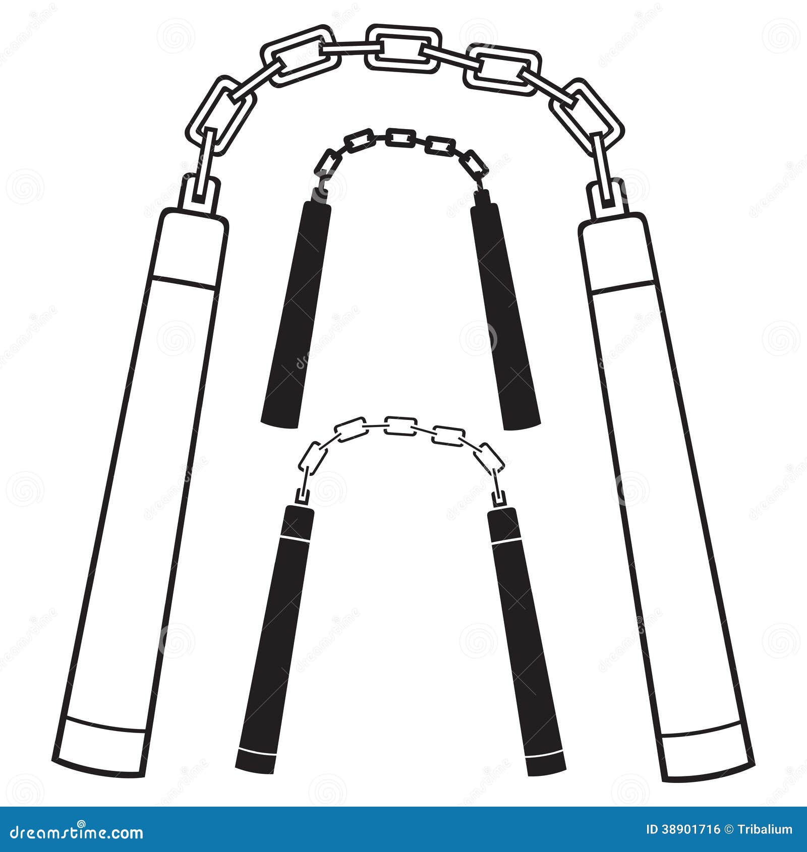 Nunchaku weapon stock vector. Illustration of combat - 38901716