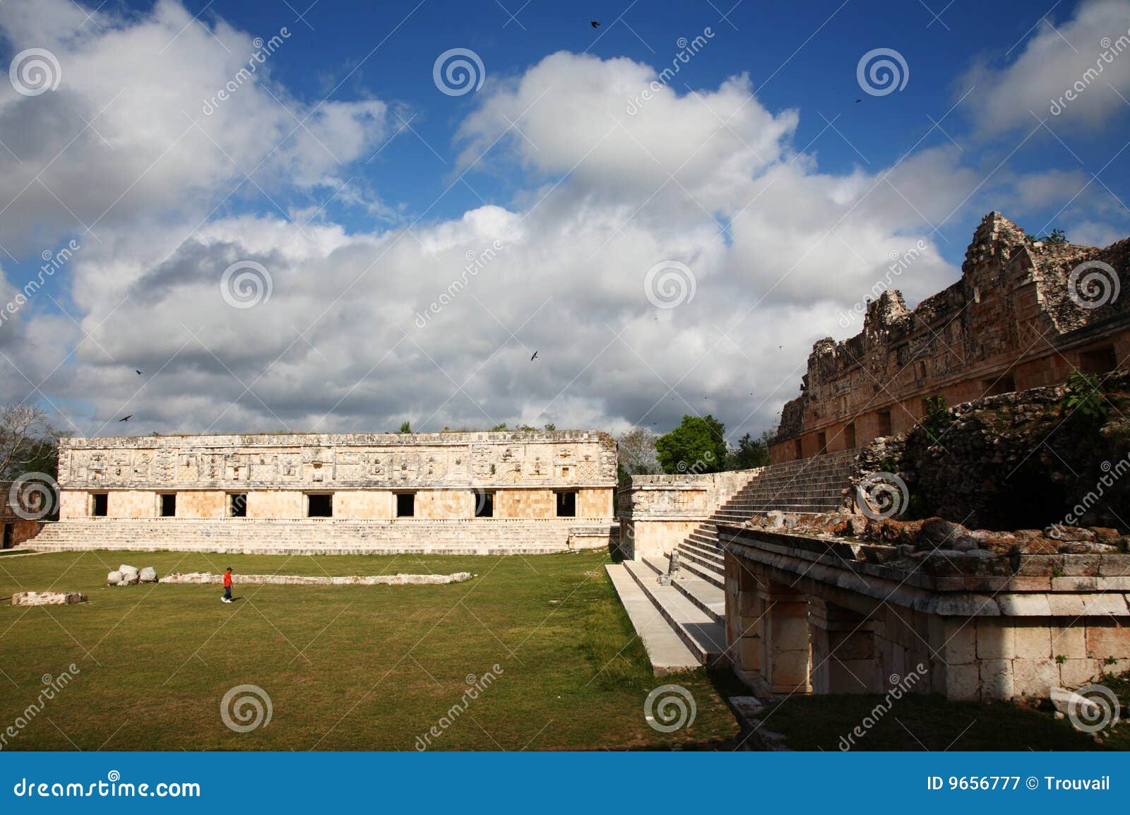 Uxmal, Mexico: Closeup Of The Mayan Pyramid Of The Magician Royalty ...