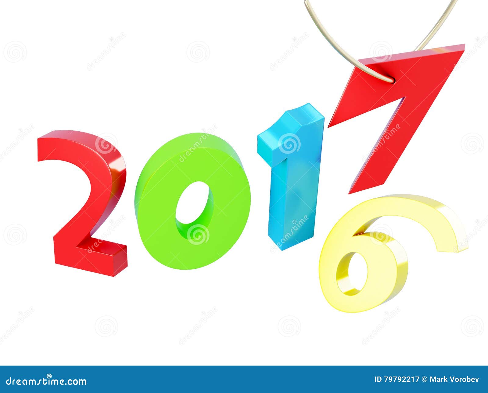 Nuovo Anno 2017 Isolato Rappresentazione 3d Illustrazione di Stock ...