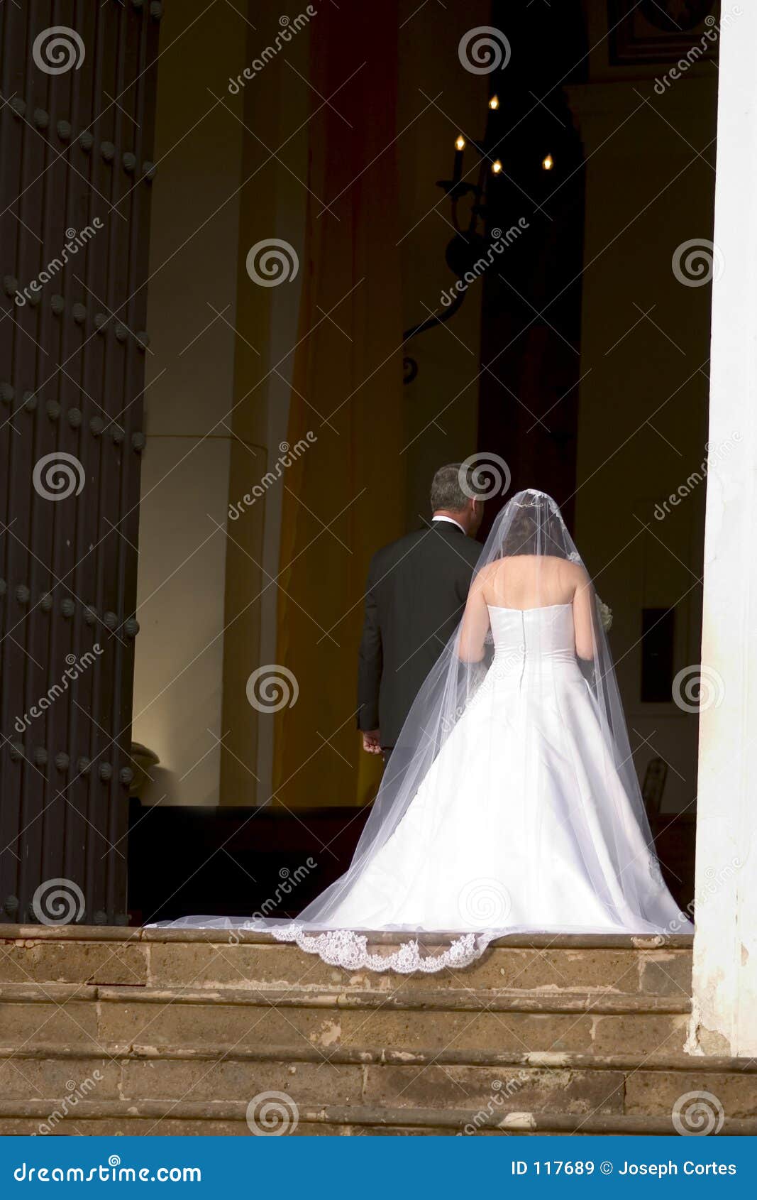 Nuptial Ceremony at the Chapel Stock Image - Image of nuptial, dress ...