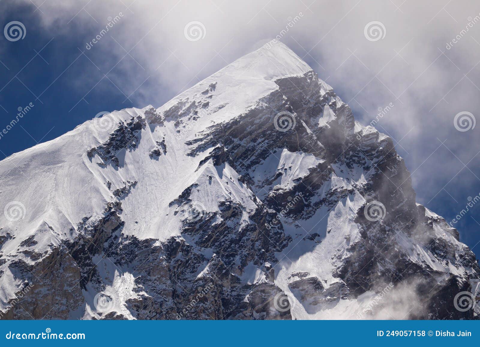 Nuptse Summit from Everest Base Camp Stock Photo - Image of ridge ...