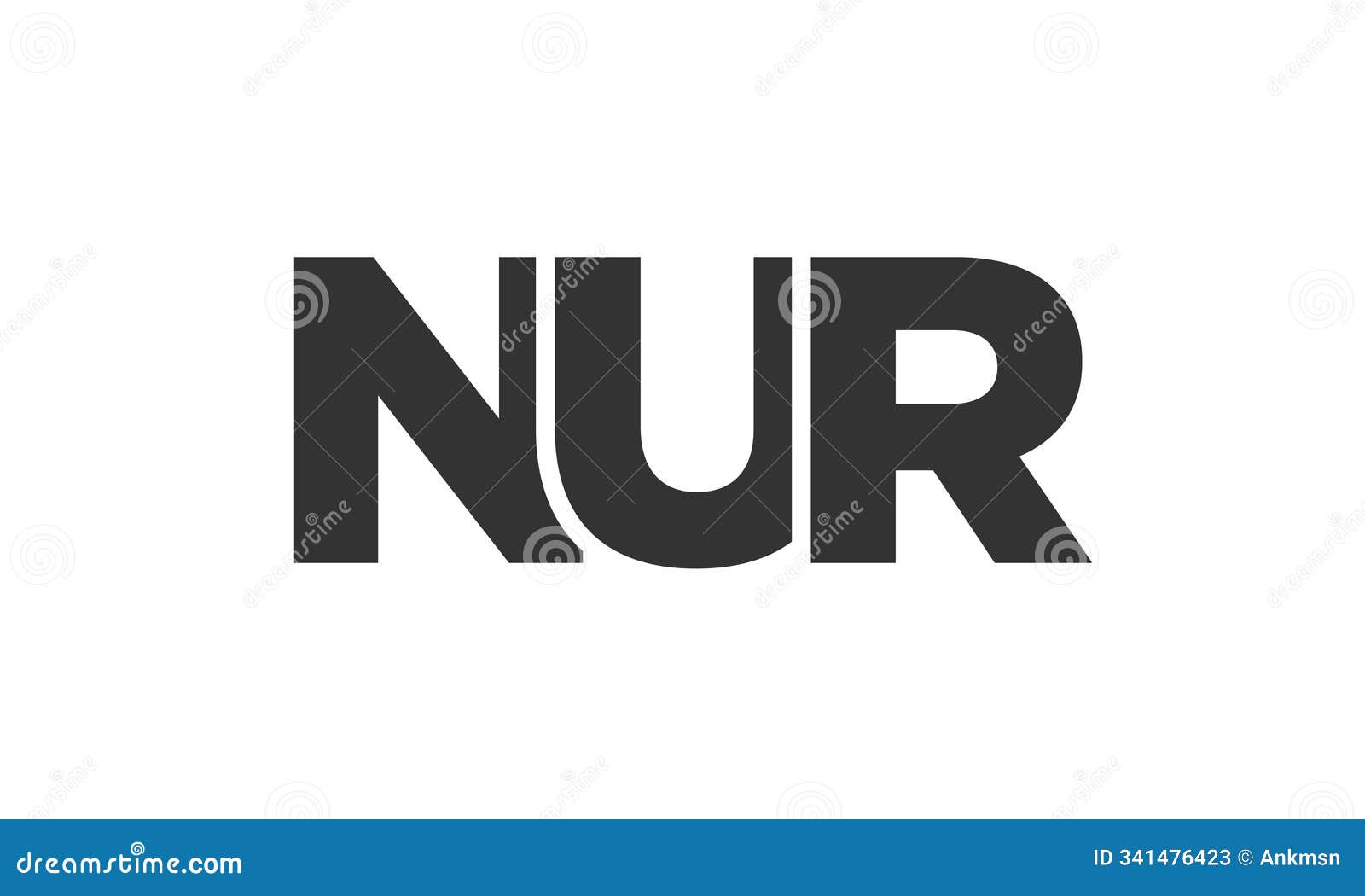 NUR Logo Design Template With Strong And Modern Bold Text. Initial ...