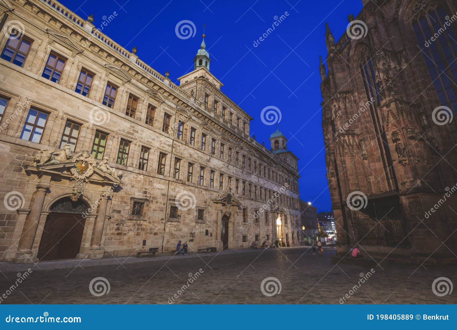 Nuremberg City Hall stock image. Image of illuminated - 198405889