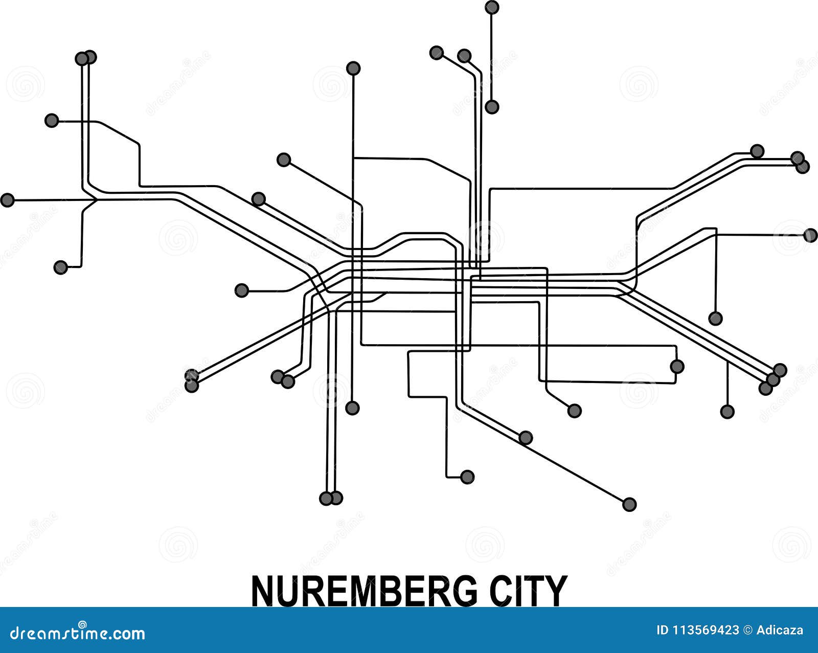 Nuremberg City map stock vector. Illustration of transportation - 113569423