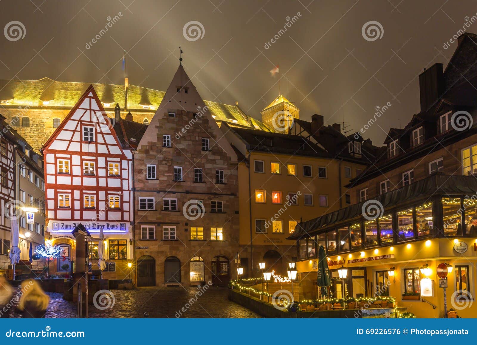 Nuremberg- Foggy Night-old Town Editorial Photo - Image of franconia ...