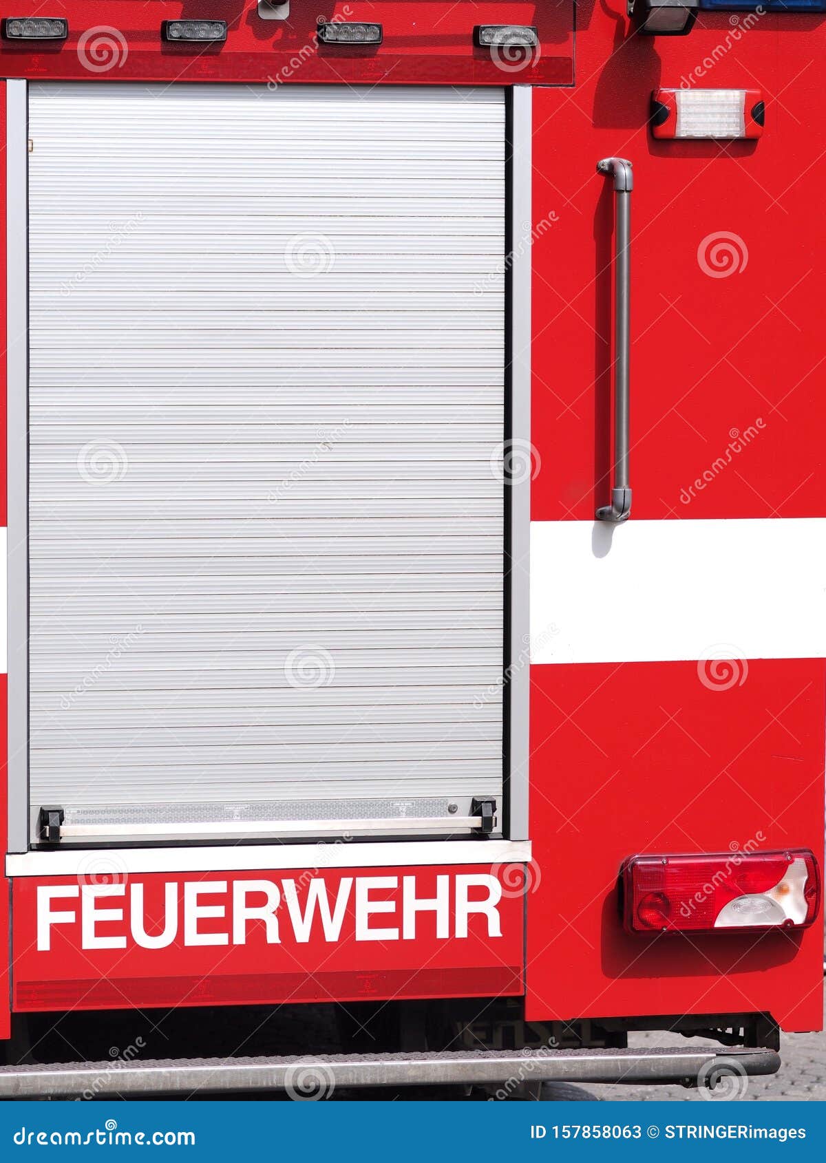 Nuremberg, Germany - August 14, 2019: Fire Brigade Writing on the Back ...