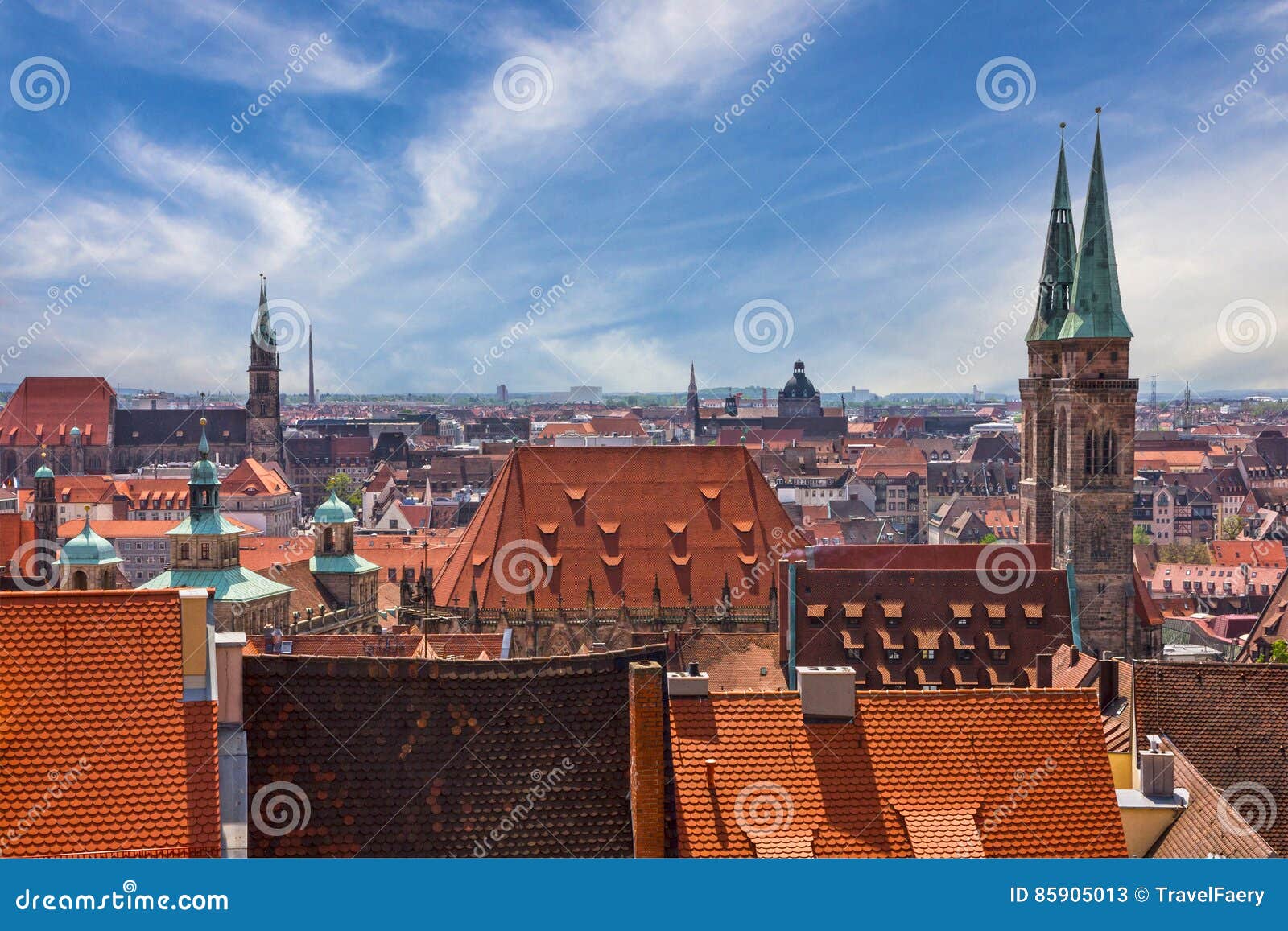 Nuremberg Old Town, Cityscape, Germany Stock Image - Image of franconia ...