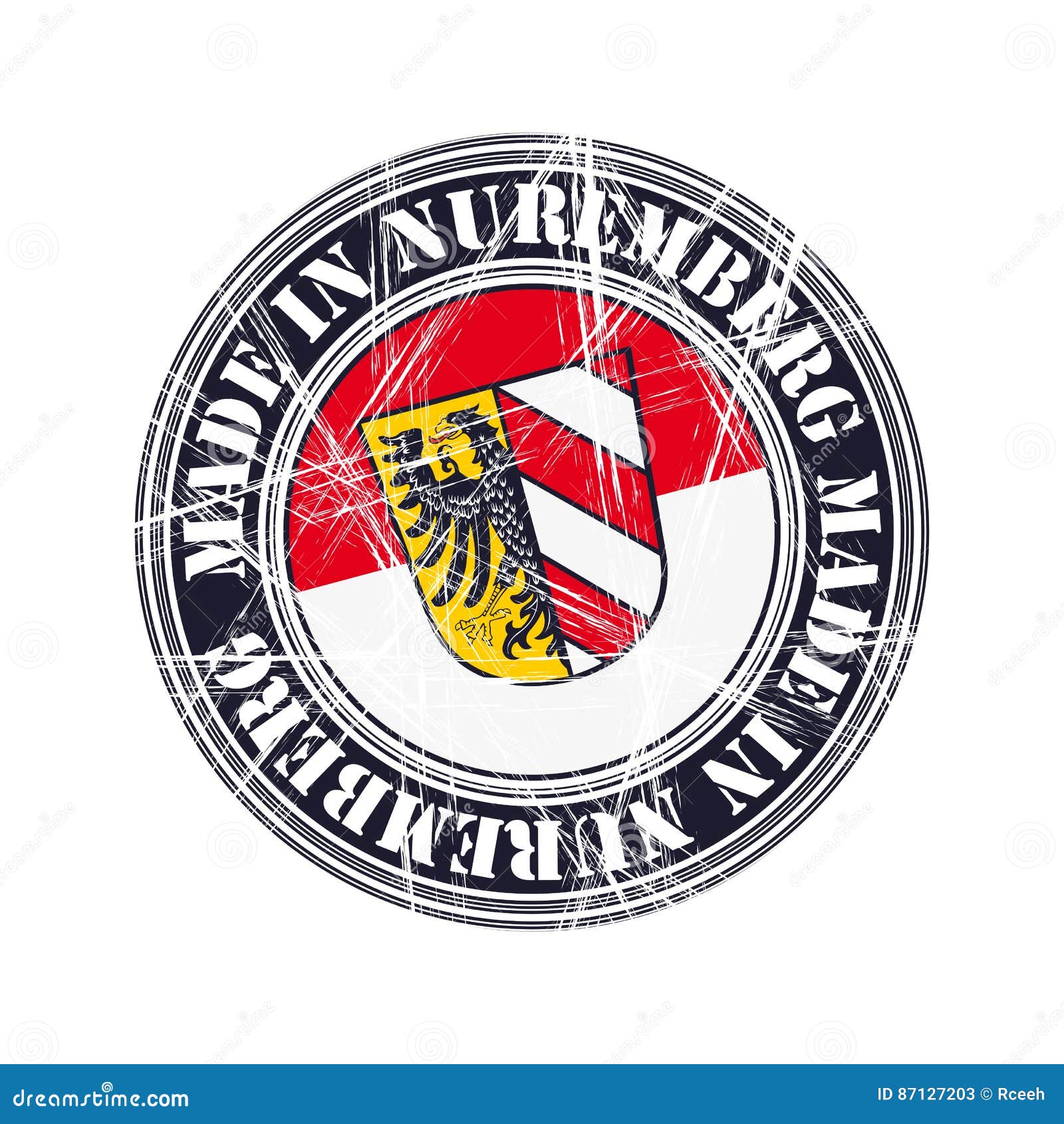 Nuremberg rubber stamp stock vector. Illustration of product - 87127203