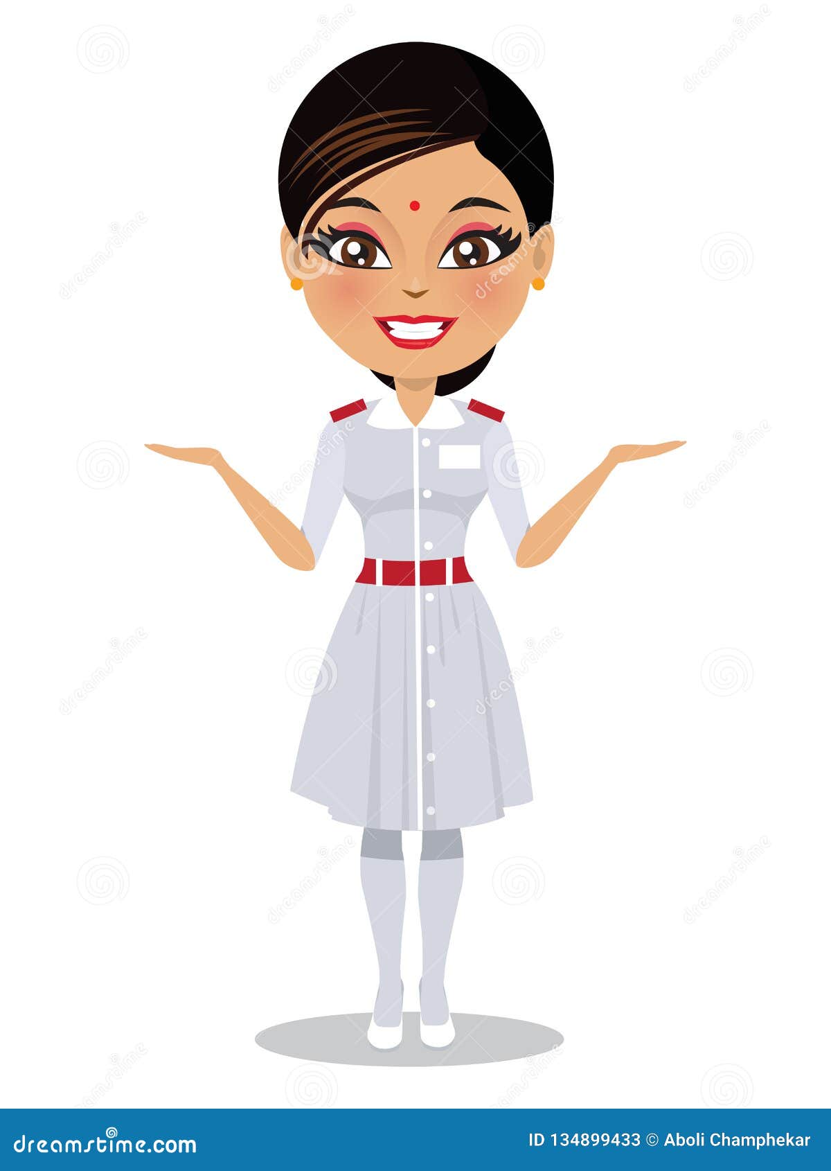 An Indian/ Asian Nurse in Her Uniform Smiling Stock Illustration ...