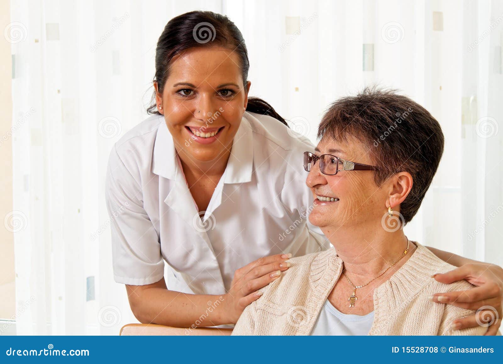 Nurse in Aged Care for the Elderly in Nursing Stock Photo - Image of ...