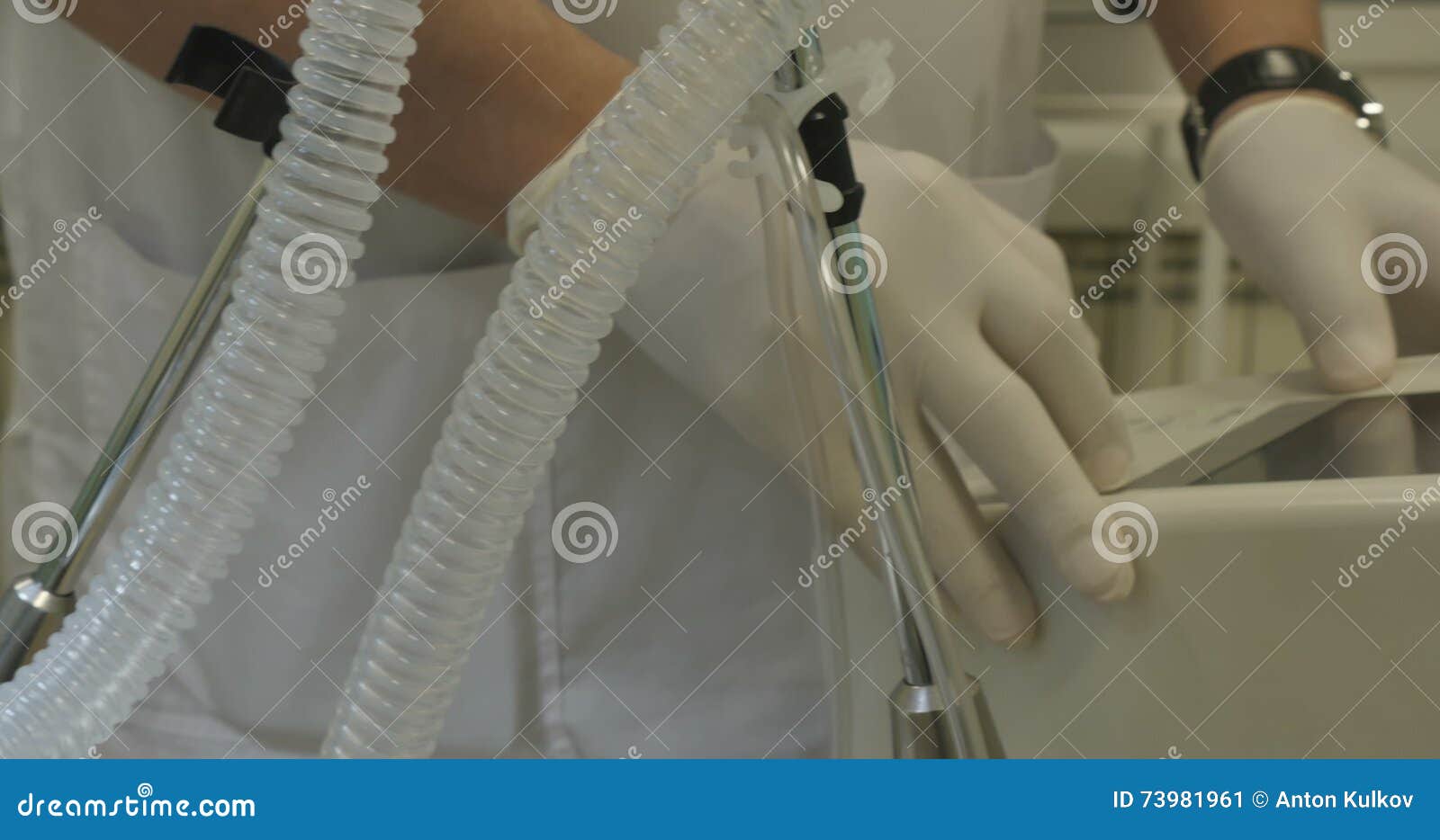 The Nurse Assistant Prepares Medical Instruments , Devices before ...