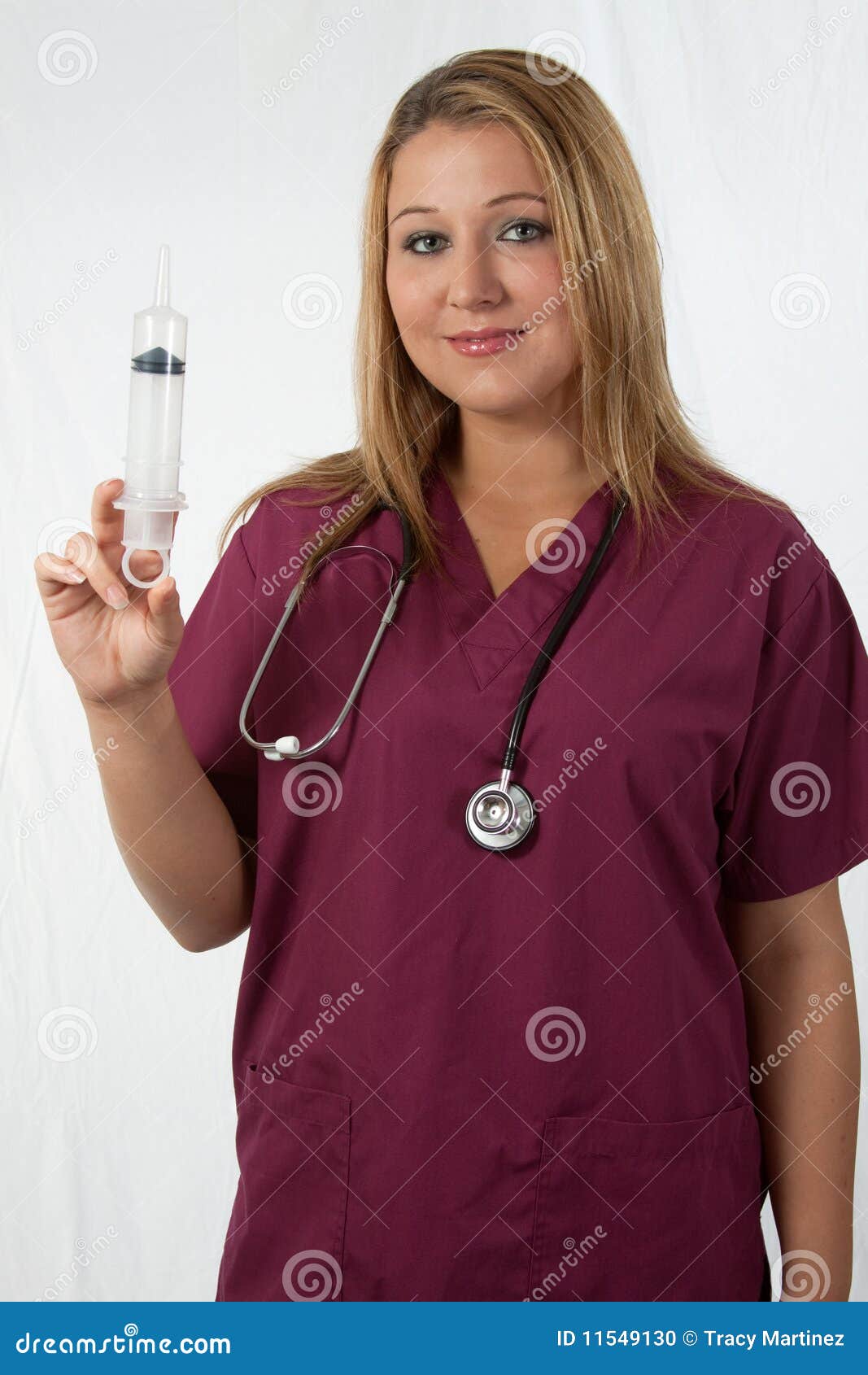 Nurse with big needle stock photo. Image of medical, scrubs - 11549130