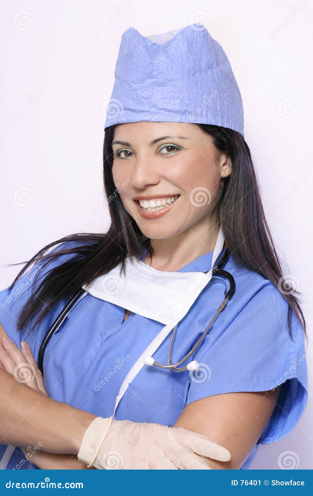 Nurse in blue stock image. Image of disease, nurse, doctor - 76401