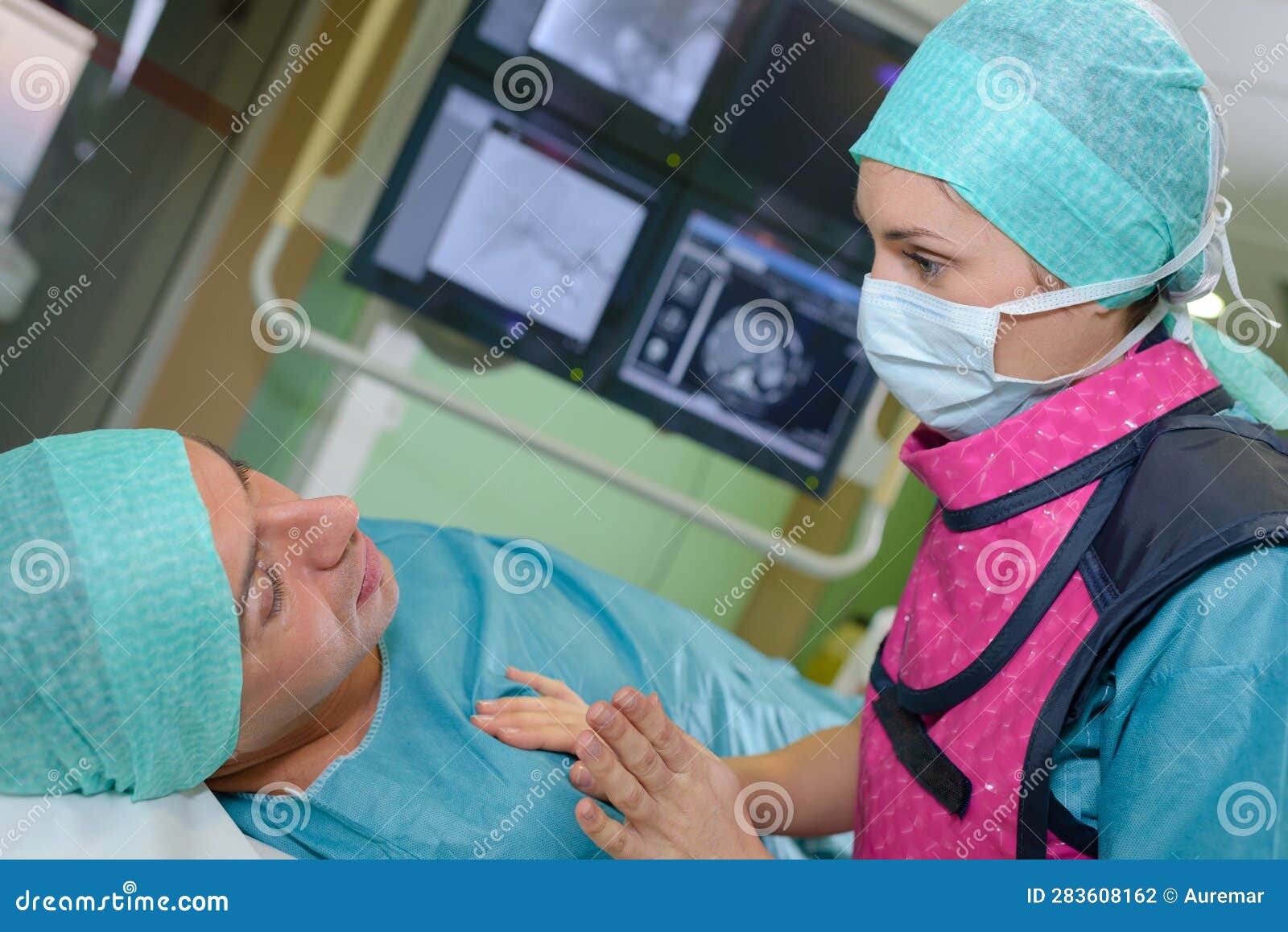 Nurse briefing patient stock photo. Image of love, death - 283608162