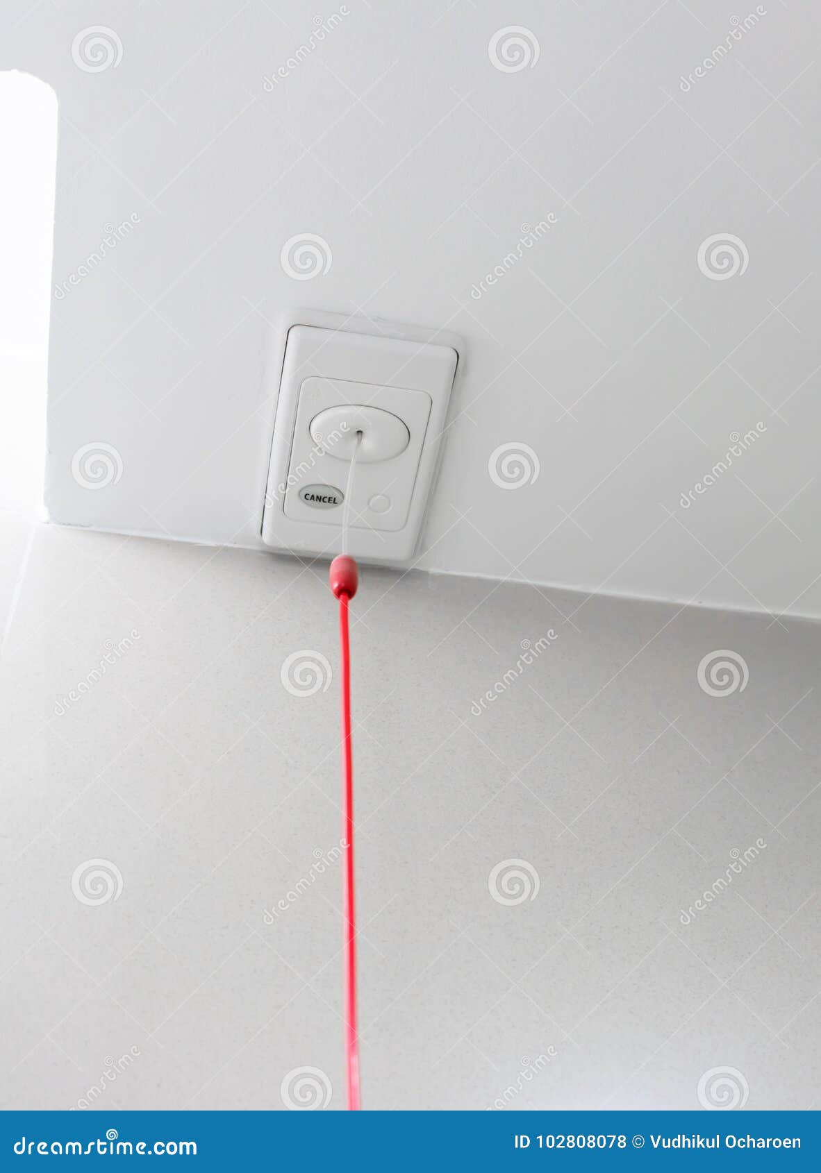Nurse Call Switch with Emergency Pull Cord on White Wal Stock Photo ...