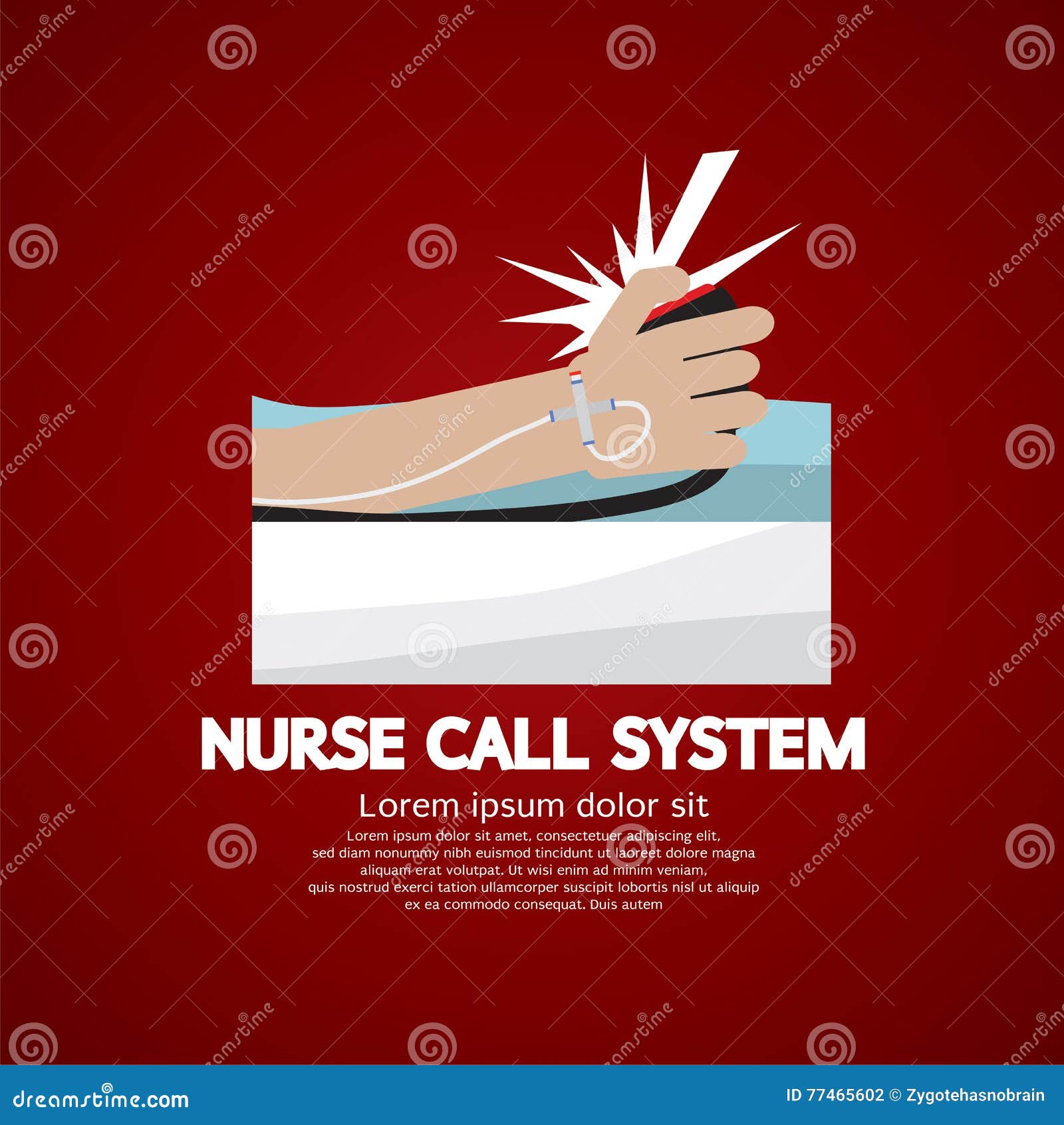 Nurse Call System Button stock vector. Illustration of button - 77465602
