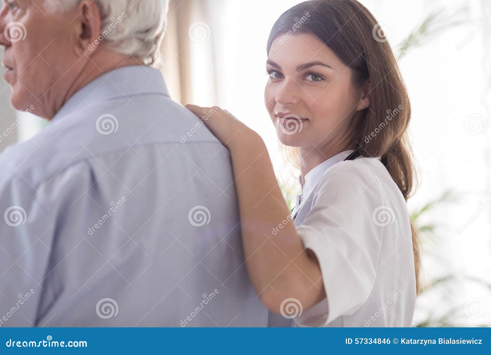 Nurse Caring about Elder Man Stock Photo - Image of elder, nursing ...