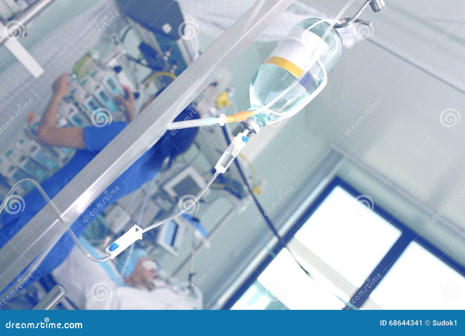 Nurse Caring for the Patient in Intensive Care Stock Image - Image of ...
