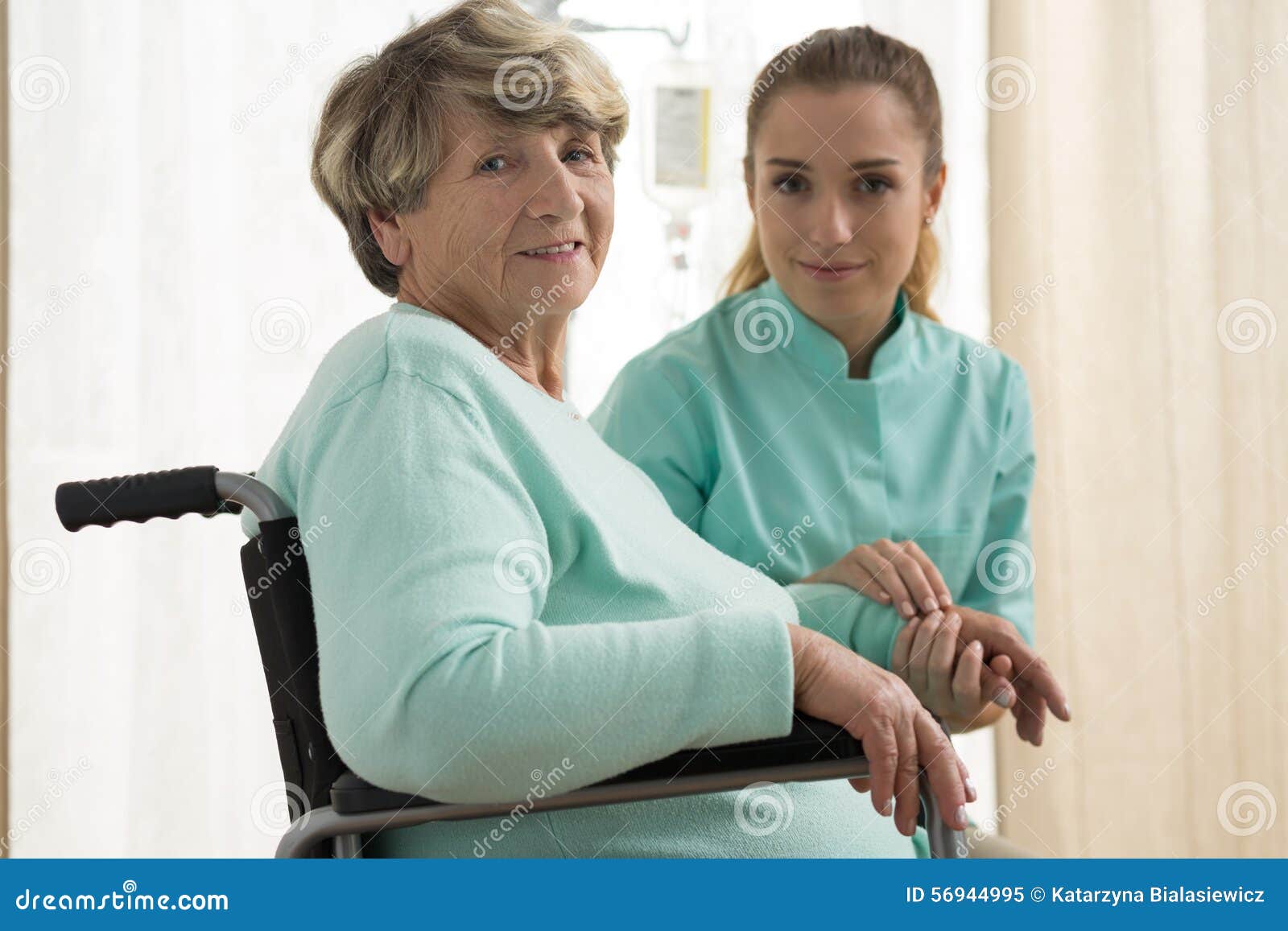 Nurse Caring about Senior Lady Stock Image - Image of retired, human ...