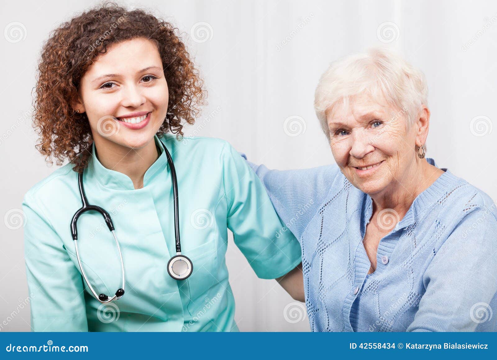 Nurse Caring about Senior Lady Stock Photo - Image of care, lady: 42558434