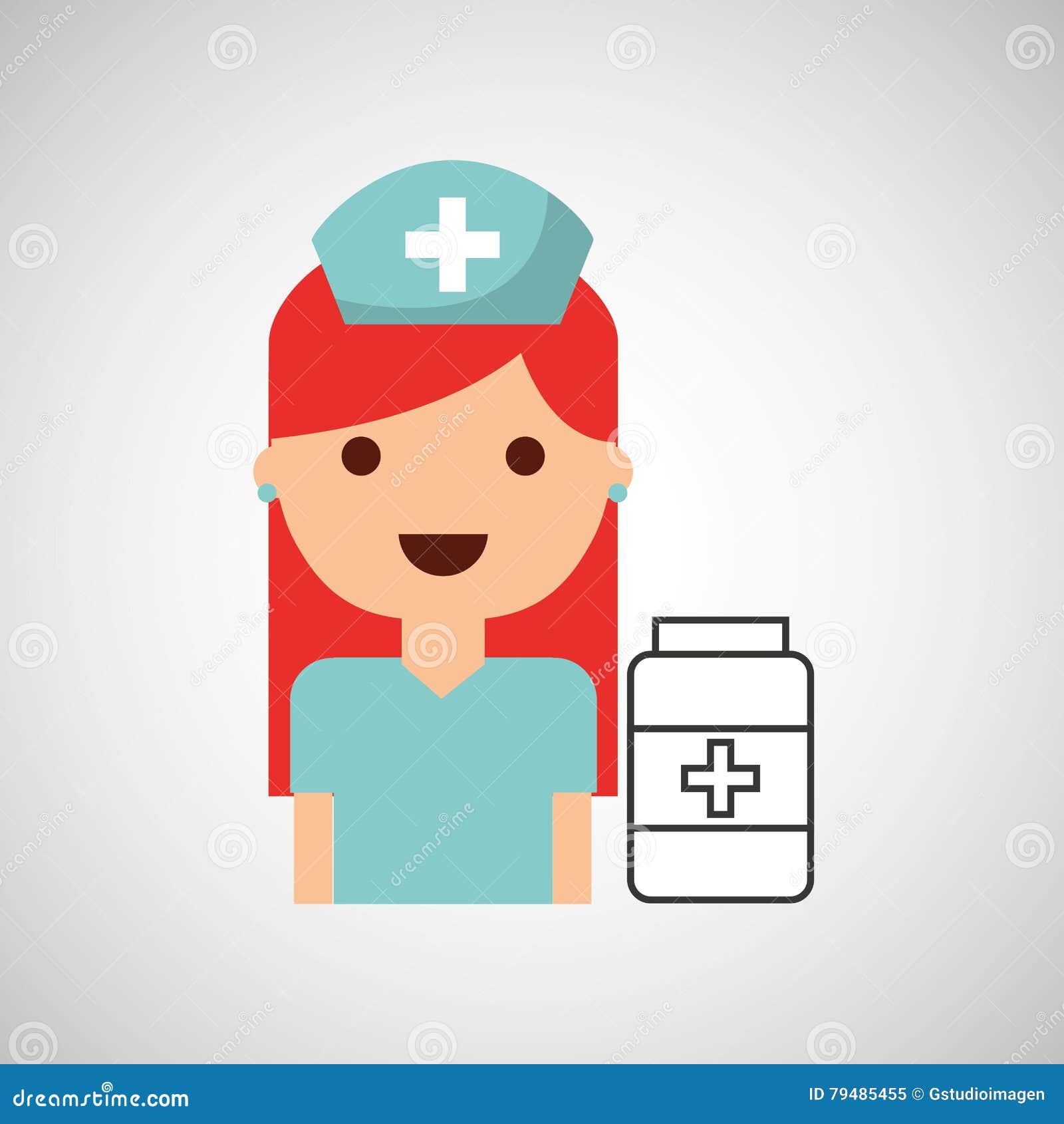 Nurse Cartoon Bottle Medication Capsule Design Stock Illustration ...