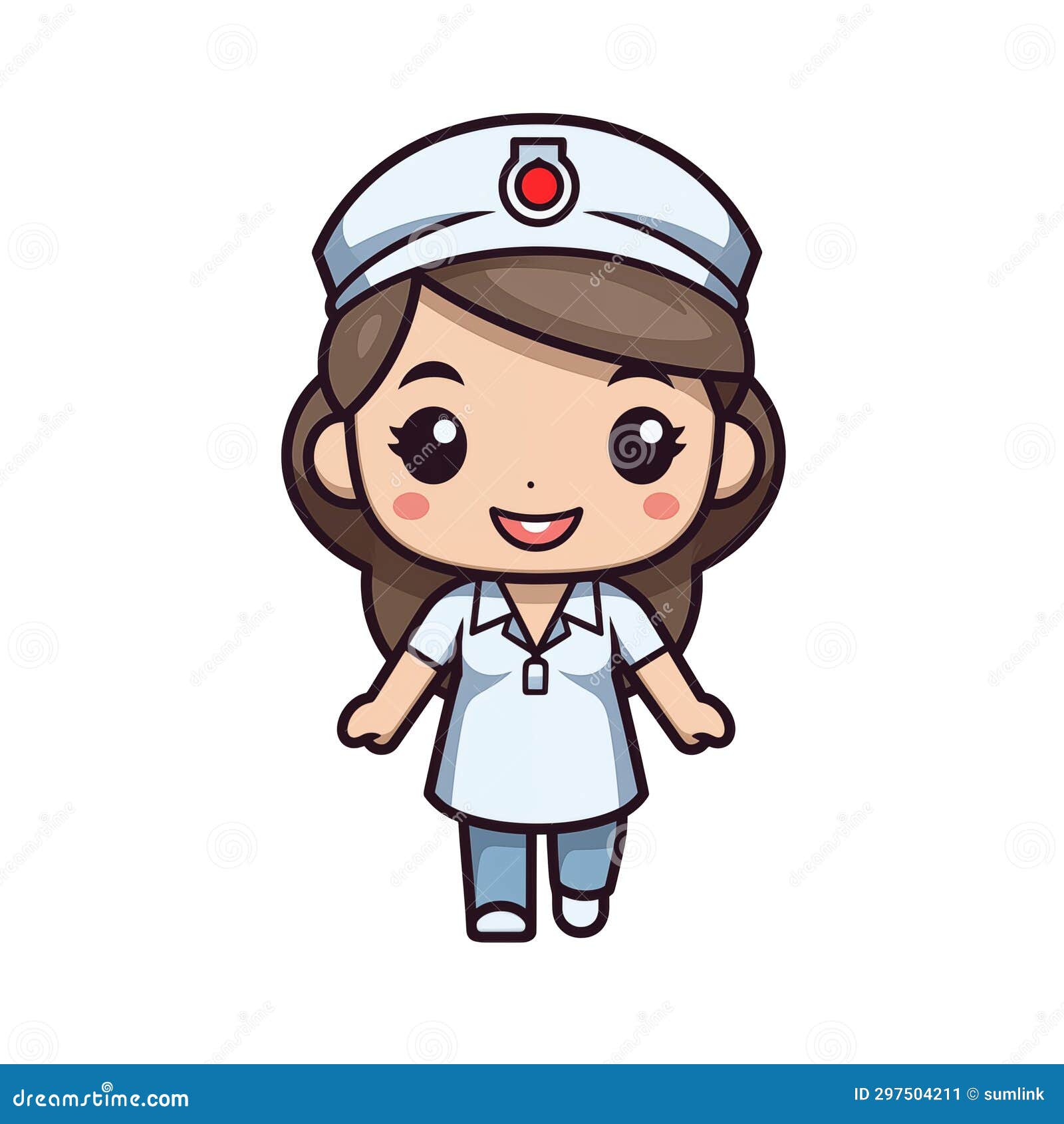 Nurse cartoon character stock illustration. Illustration of head ...