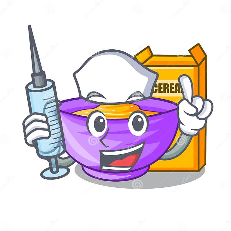 Nurse Cereal Box In The Character Fridge Stock Vector Illustration Of