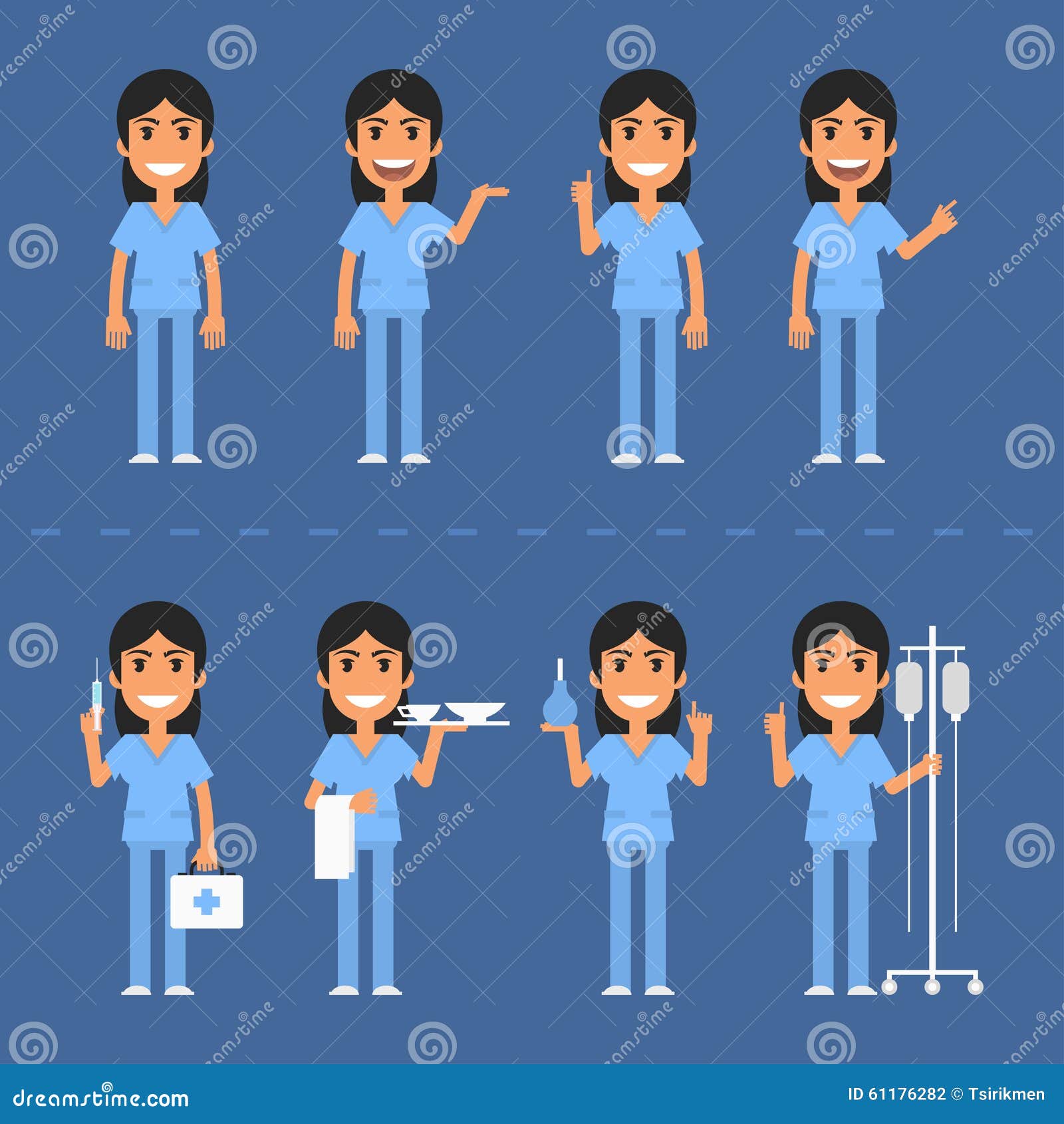 NHS Nurse Characters Wearing Surgical Masks Vector Illustration ...
