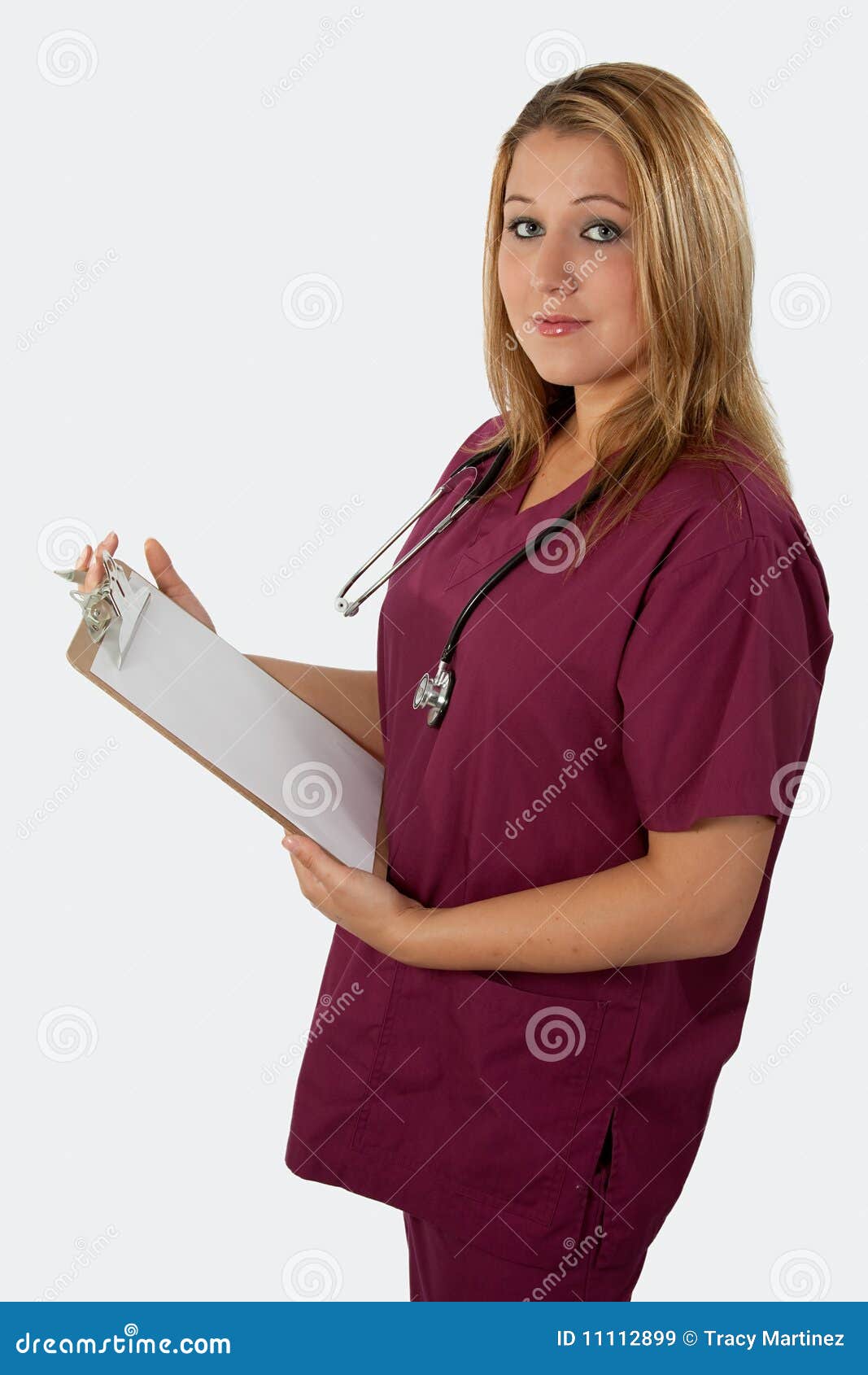 Nurse with chart stock image. Image of woman, scrubs - 11112899