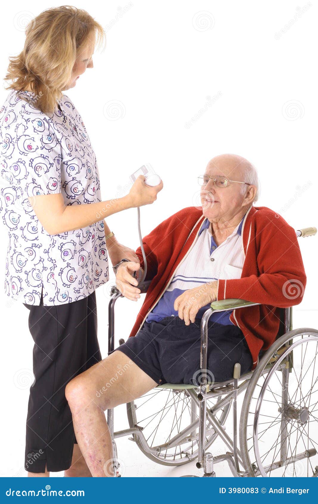 Nurse Checking Handicap Patient Stock Image - Image of female, help ...