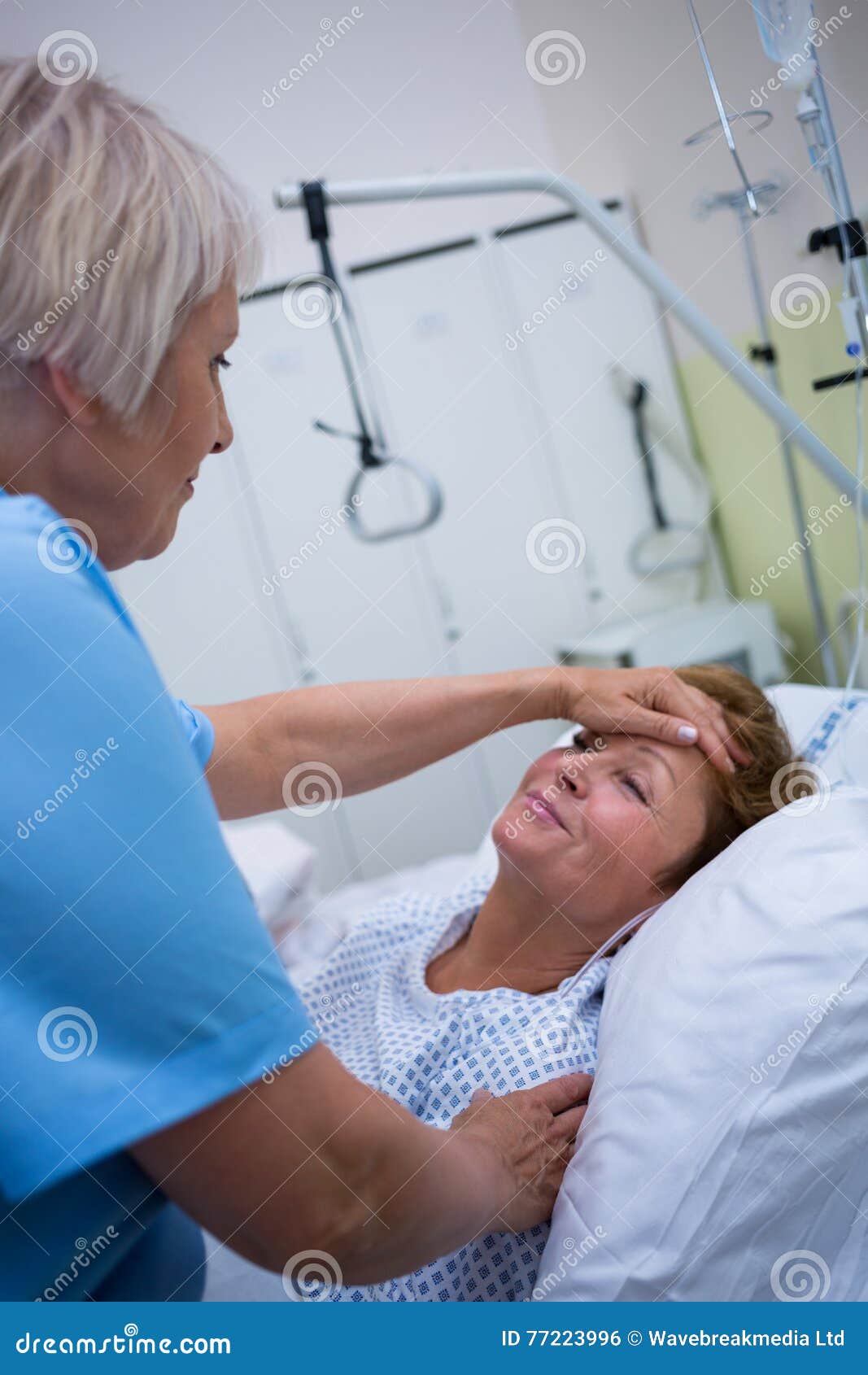 Nurse Checking Patient Temperature Stock Photo - Image of observation ...