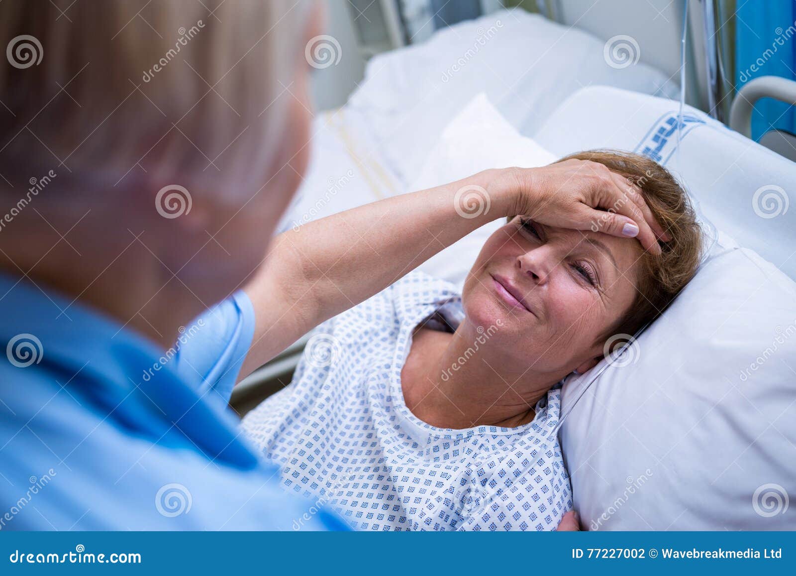 Nurse Checking Patient Temperature Stock Photo - Image of lying, adult ...