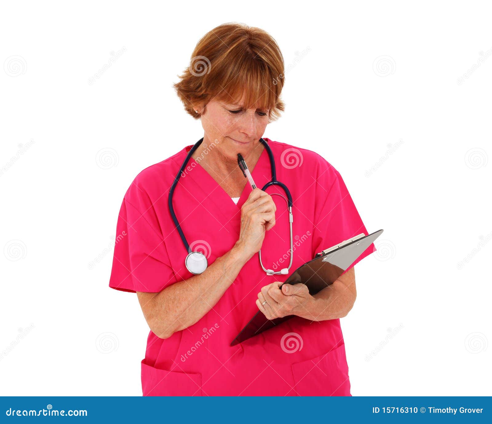 Nurse with Clipboard stock photo. Image of happy, medical - 15716310