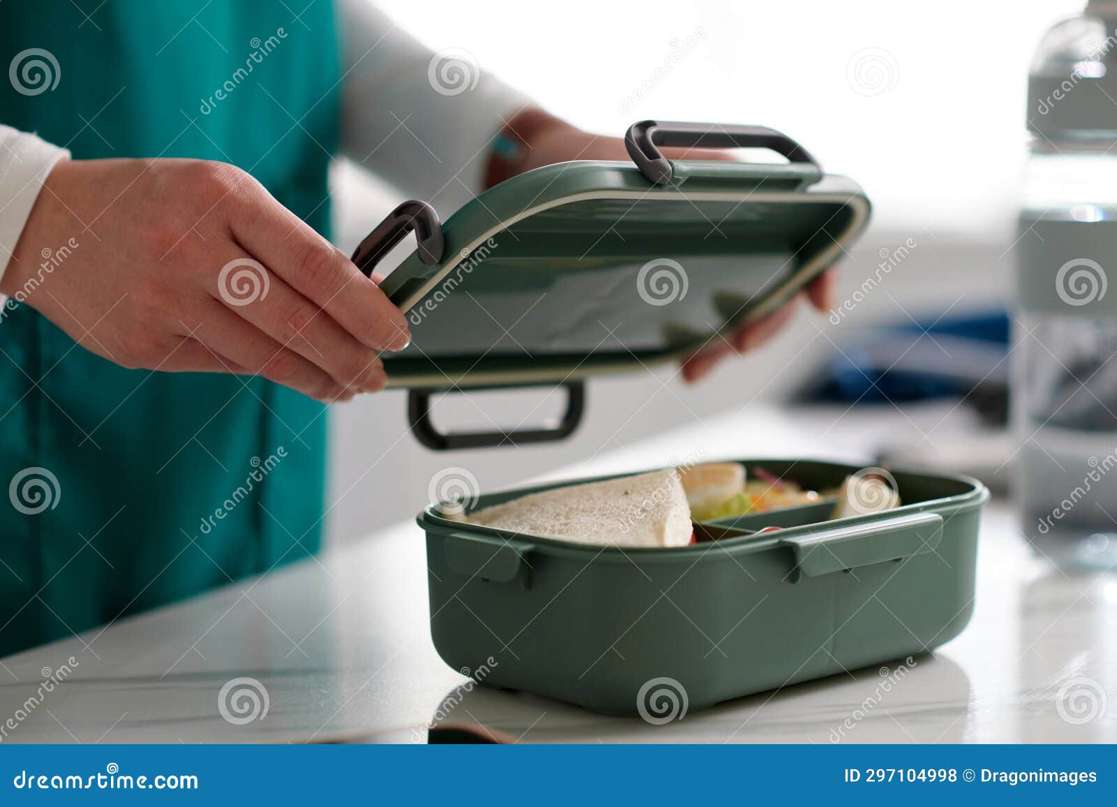 Nurse Closing Plastic Container Stock Photo - Image of lunch, caregiver ...