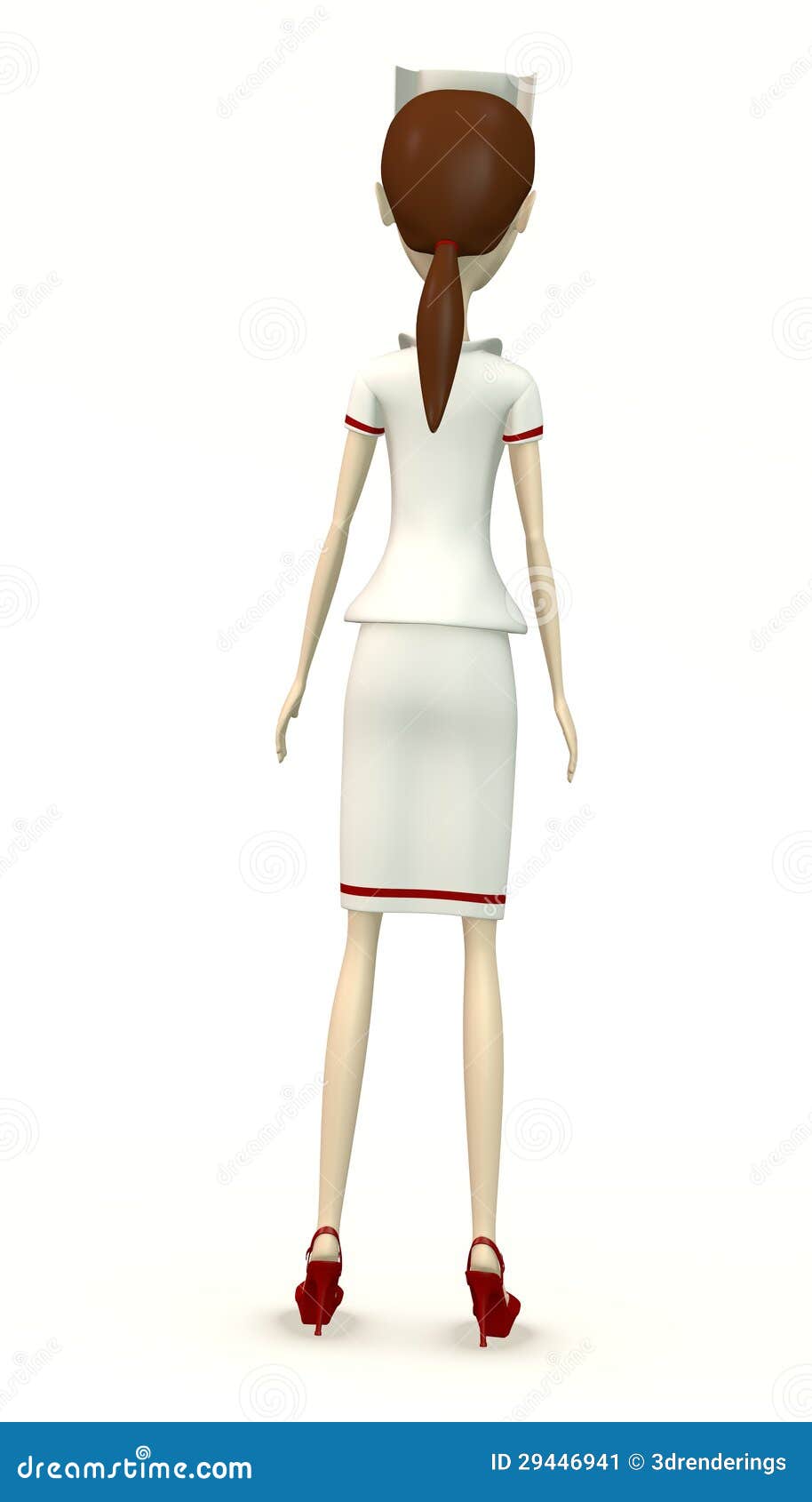 In nurse clothes from back stock illustration. Illustration of back ...