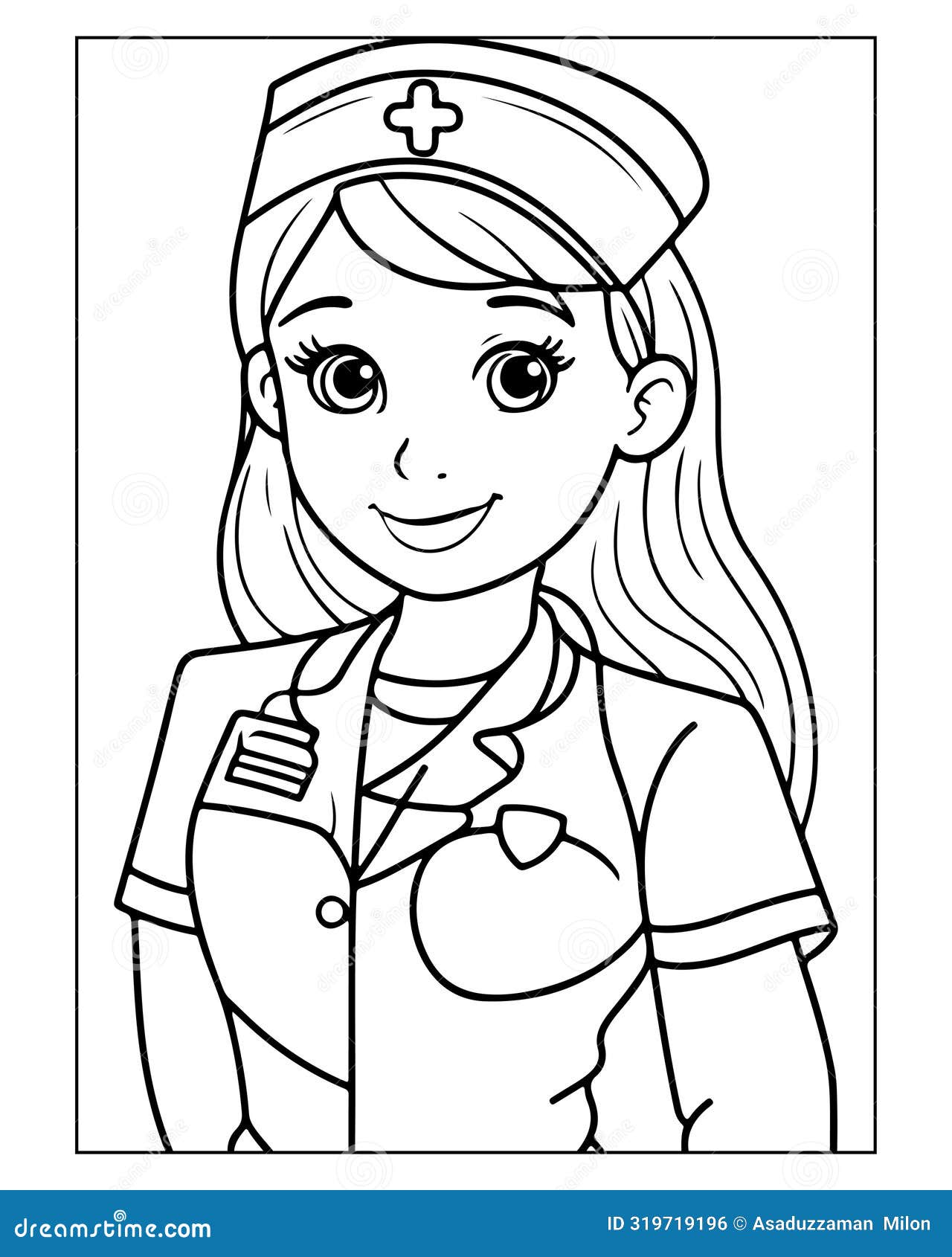Nurse Coloring Pages, Nurse Vector, Nurse Illustration Stock ...