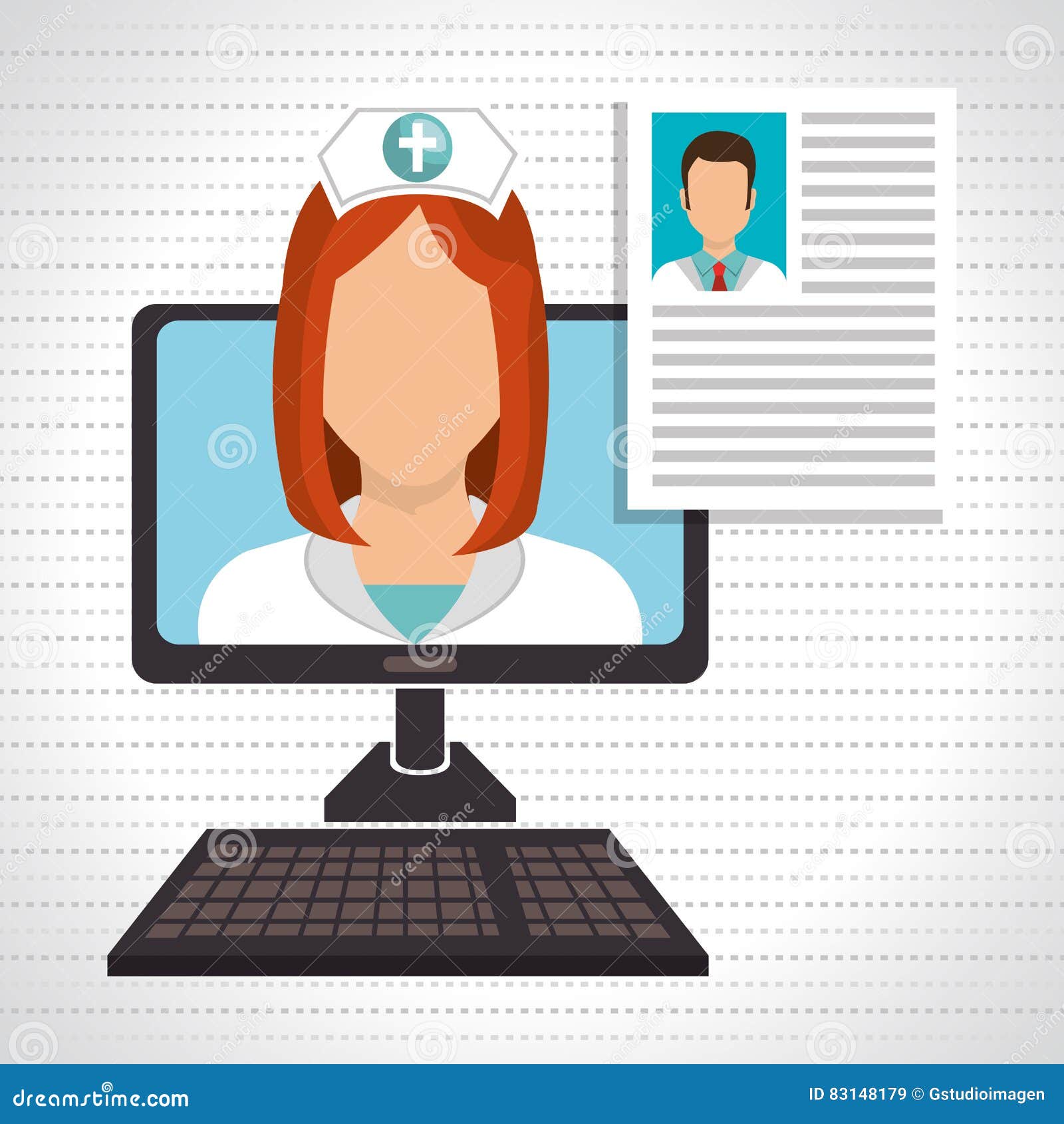 Nurse Computer Service Health Stock Illustration - Illustration of ...