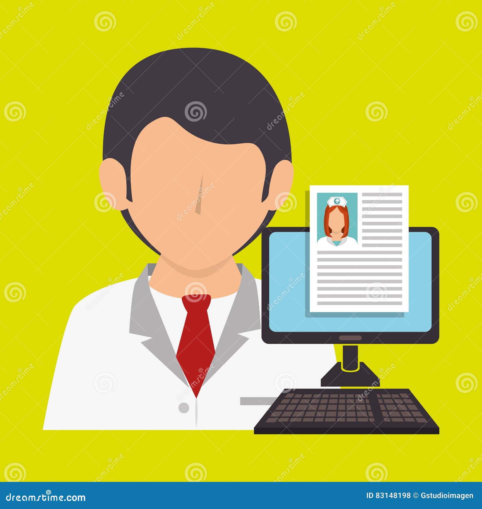 Nurse Computer Service Health Stock Illustration - Illustration of ...