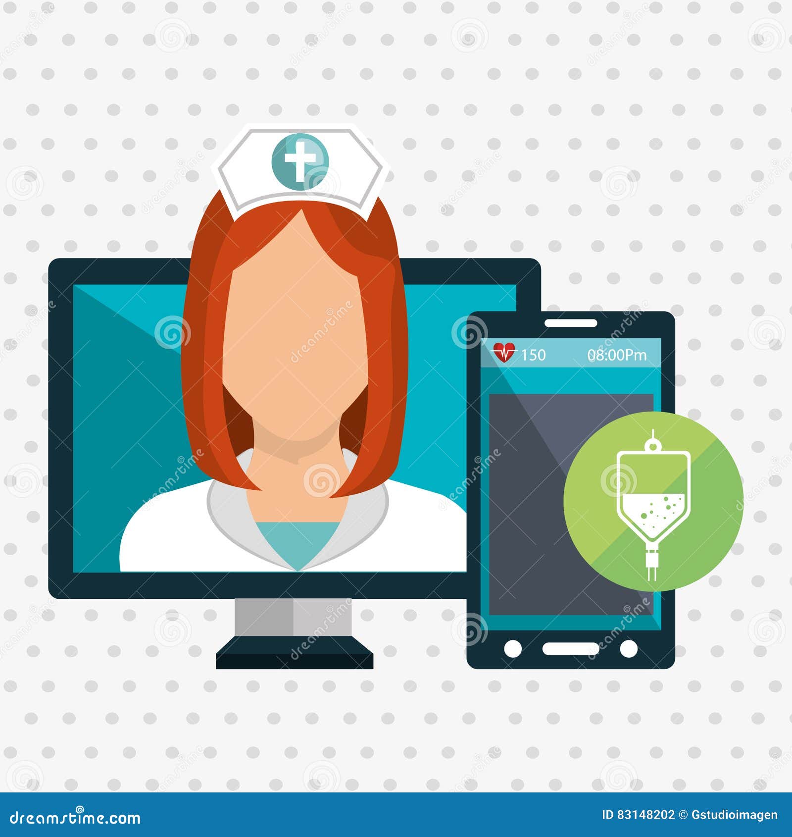 Nurse Computer Service Health Stock Illustration - Illustration of ...