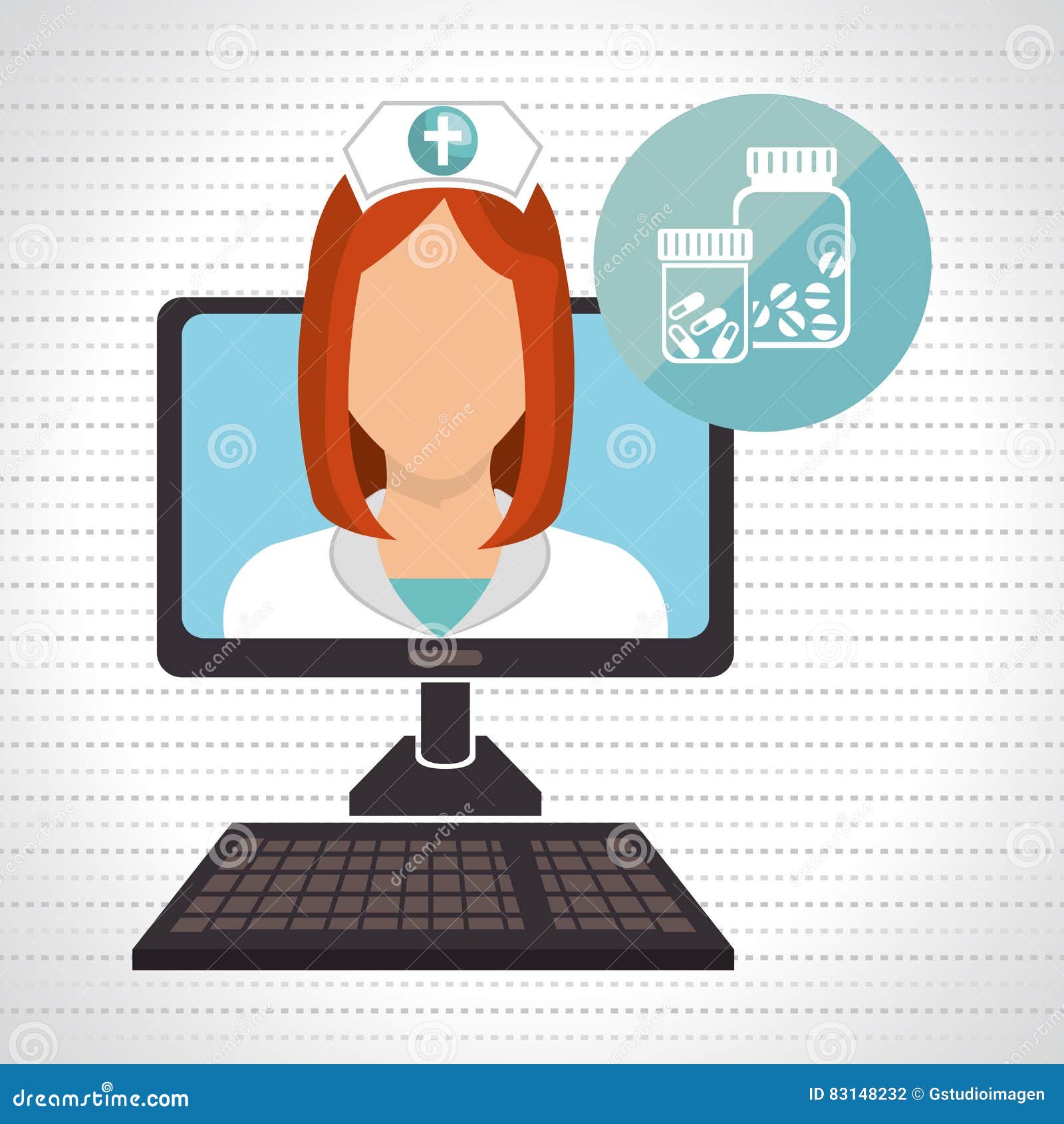 Nurse Computer Service Health Stock Illustration - Illustration of ...