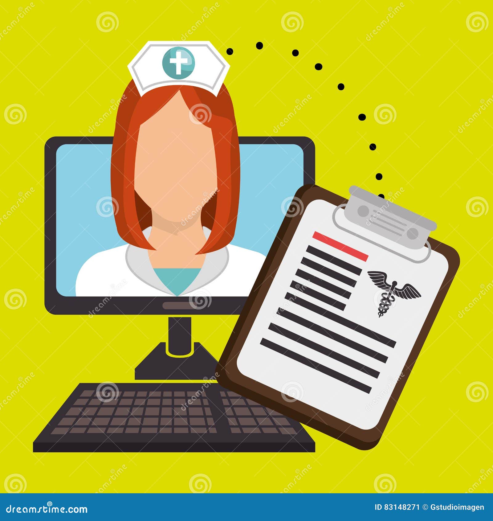 Nurse Computer Service Health Stock Illustration - Illustration of ...