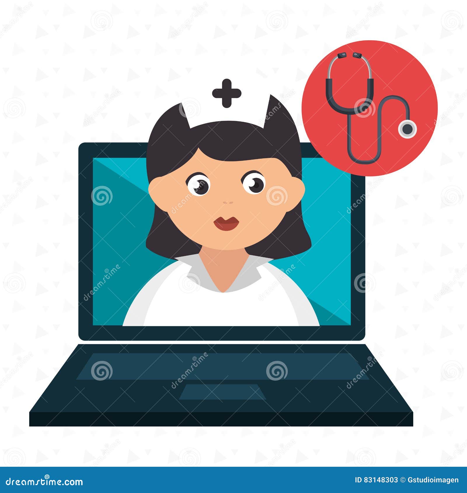Nurse Computer Service Health Stock Illustration - Illustration of ...