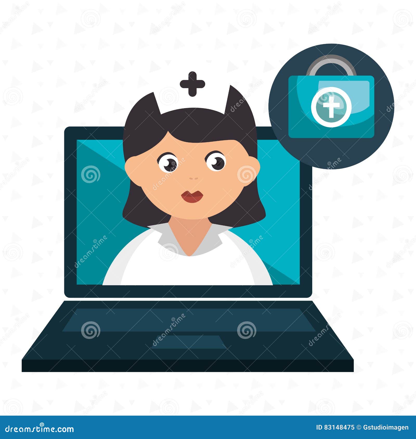 Nurse Computer Service Health Stock Illustration - Illustration of ...