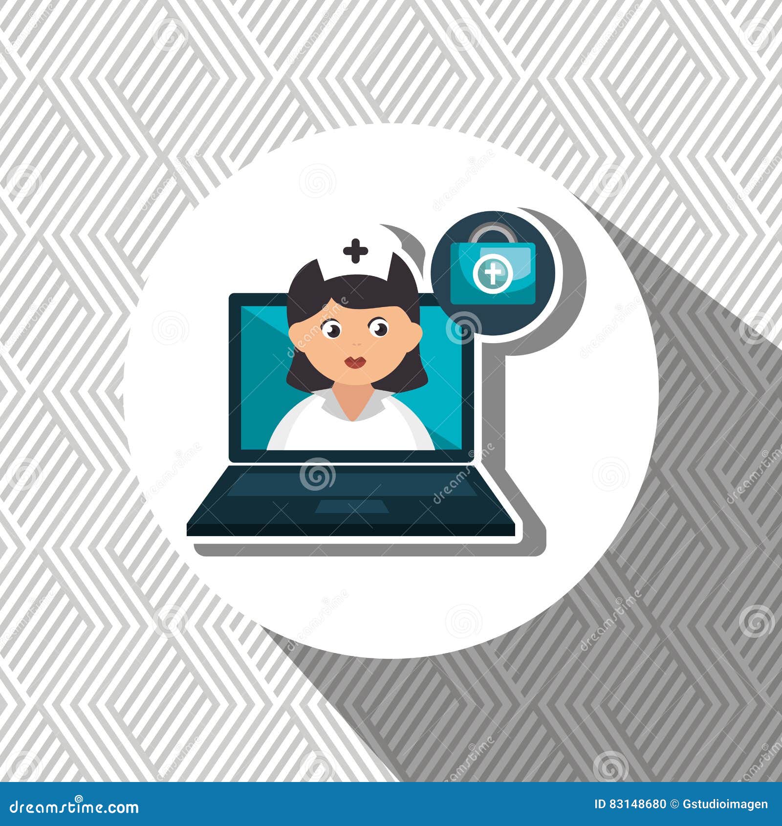 Nurse Computer Service Health Stock Illustration - Illustration of ...