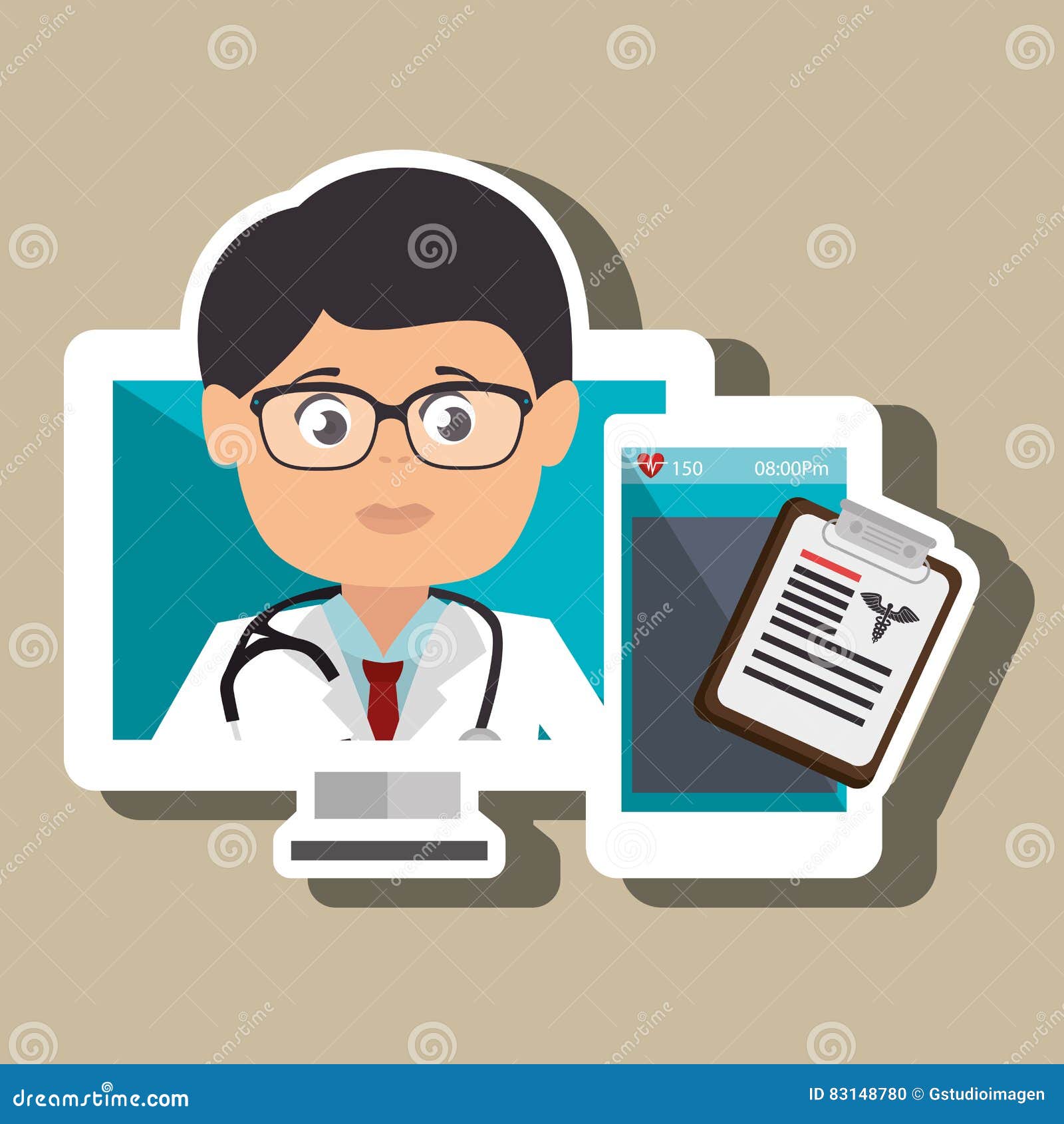 Nurse Computer Service Health Stock Illustration - Illustration of ...