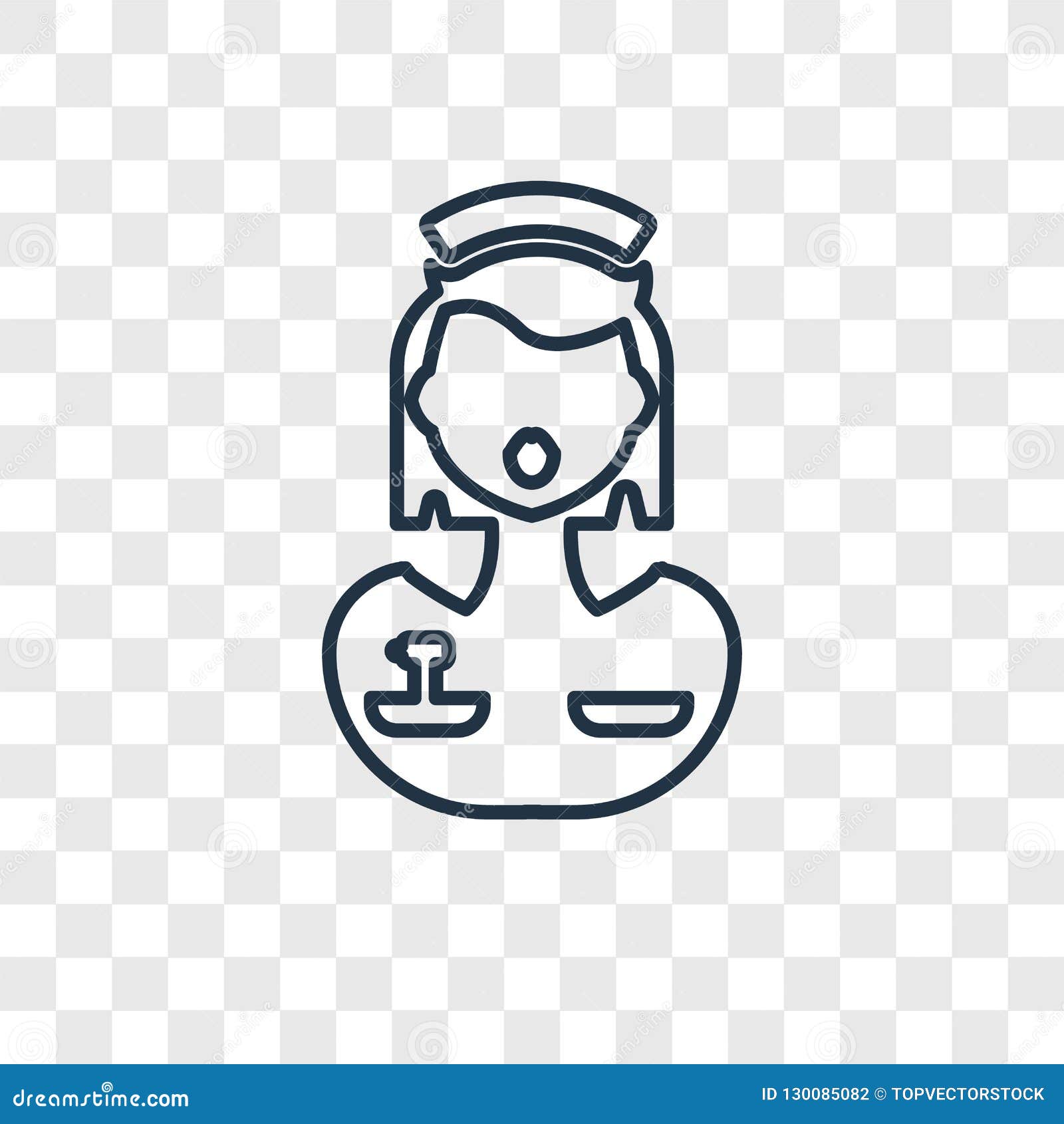 Nurse Concept Vector Linear Icon Isolated on Transparent Background ...